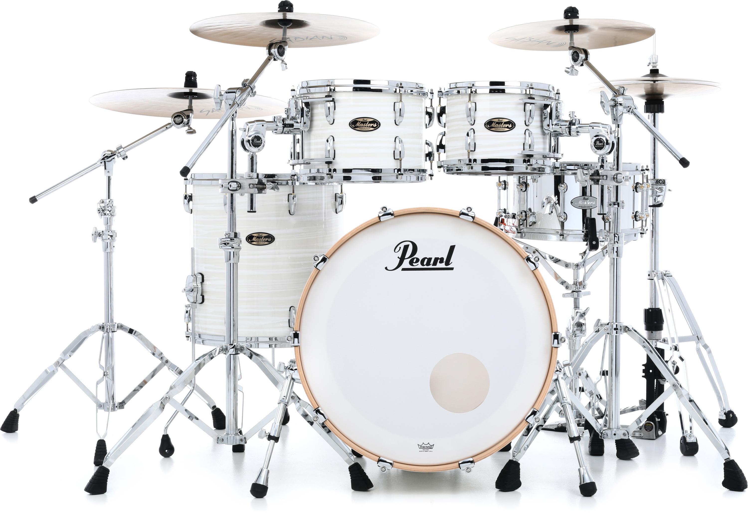 Pearl Masters Maple/Gum MMG924XSP/C 4-piece Shell Pack - Silver White ...