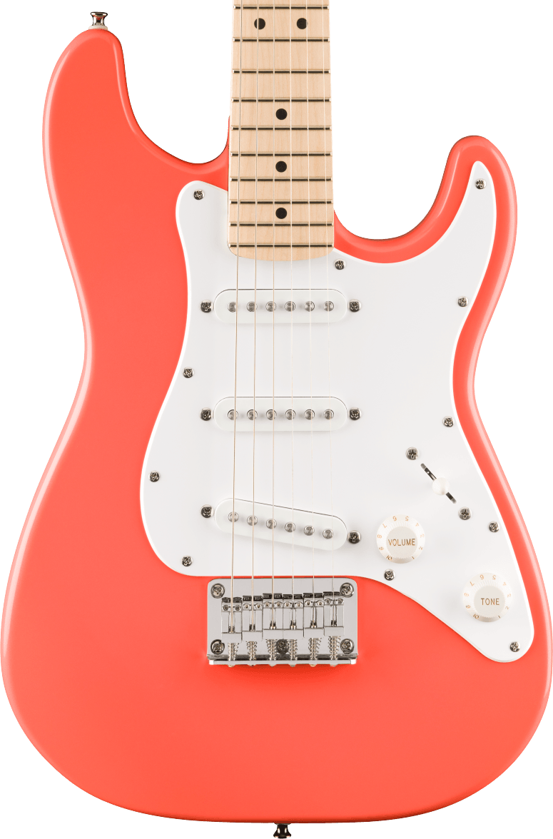 Squier Mini Stratocaster Electric Guitar - Tahitian Coral with Maple ...