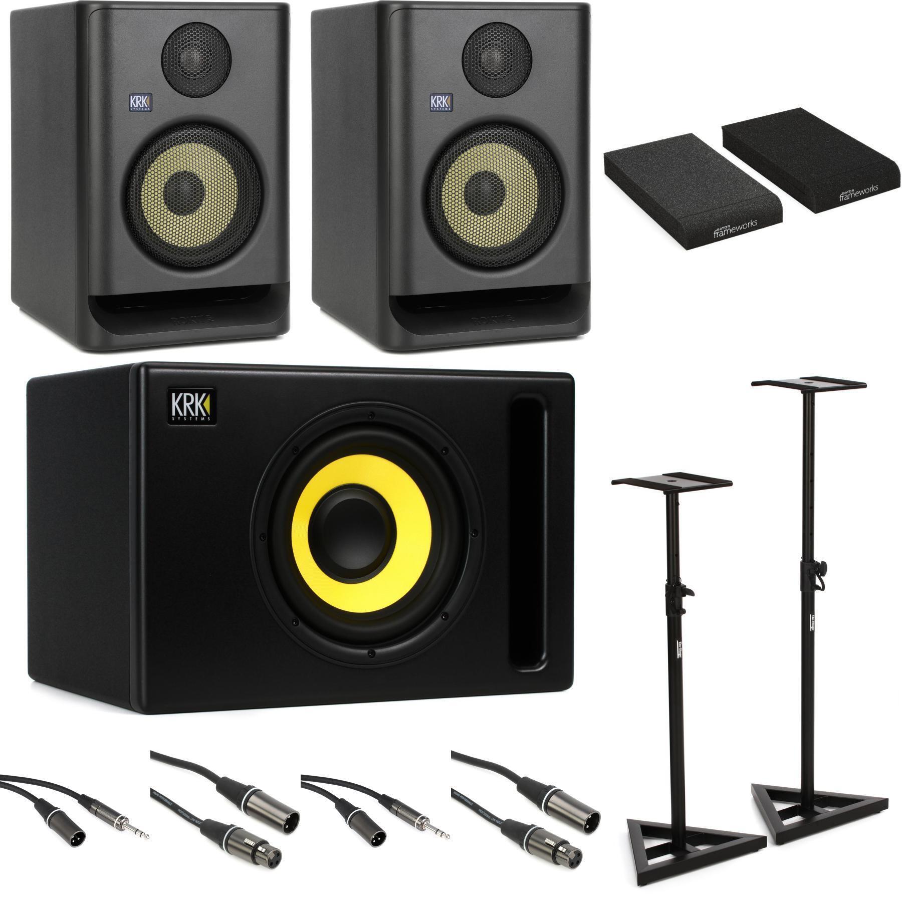 KRK ROKIT 5 G5 5 inch Powered Studio Monitor (Pair) Studio Bundle ...