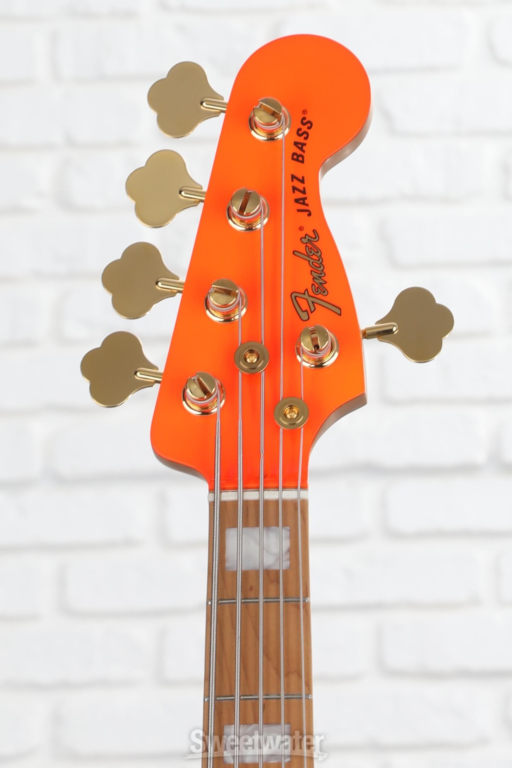 Fender MonoNeon Jazz Bass V - Fluorescent Yellow | Sweetwater