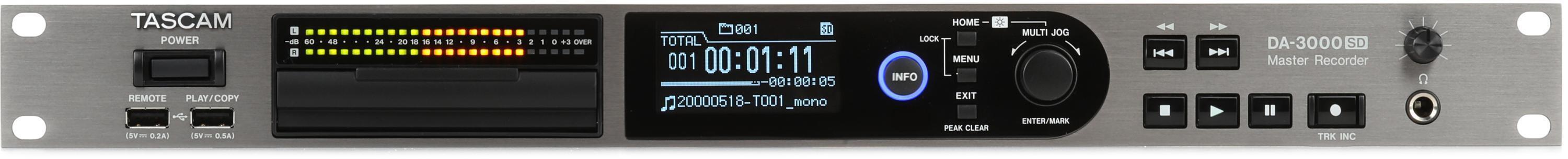 TASCAM DA-3000SD 2-channel DSD/PCM Master Recorder and AD/DA Converter ...