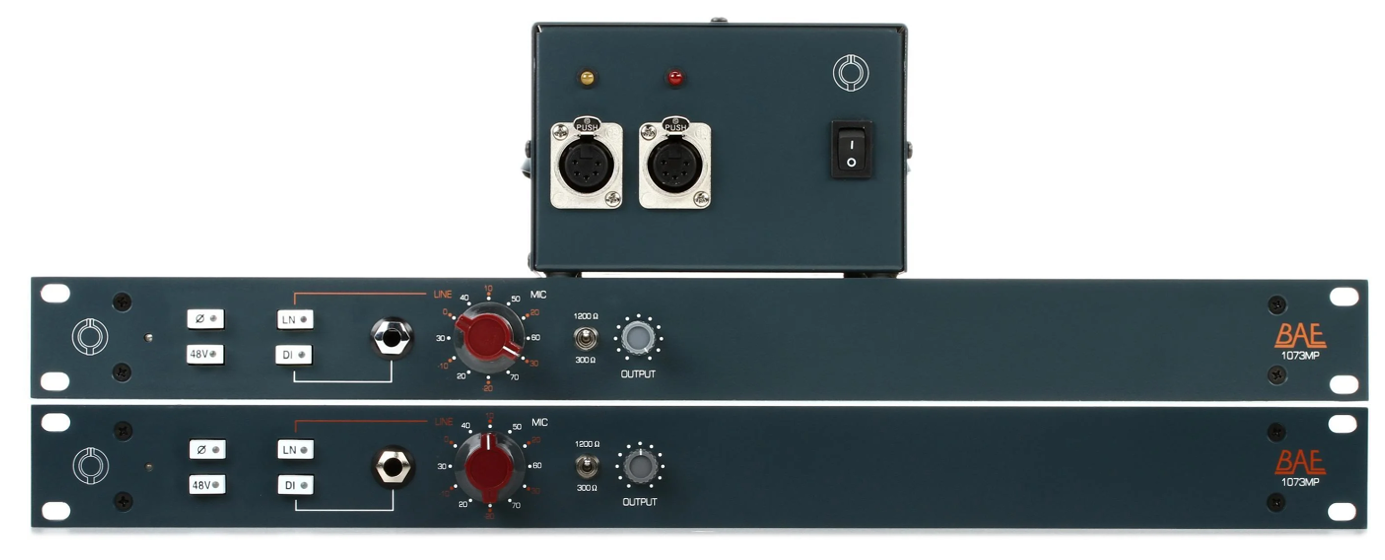 BAE 1073MP Rackmount Microphone Preamp - 2 Channel | Sweetwater