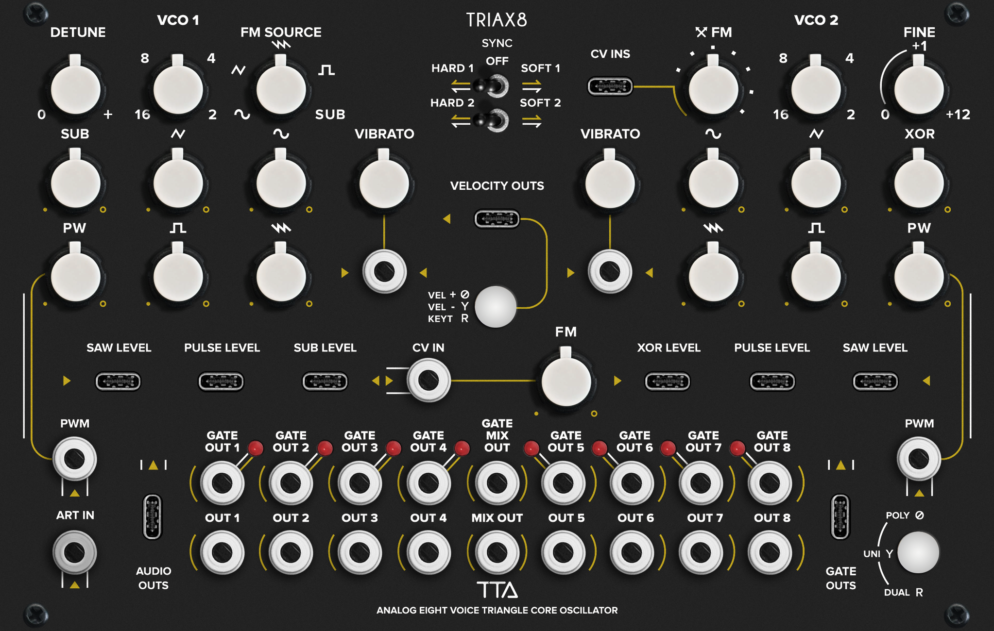 Tiptop Audio Triax8 Polyphonic Analog Oscillator Eurorack Module | Sweetwater