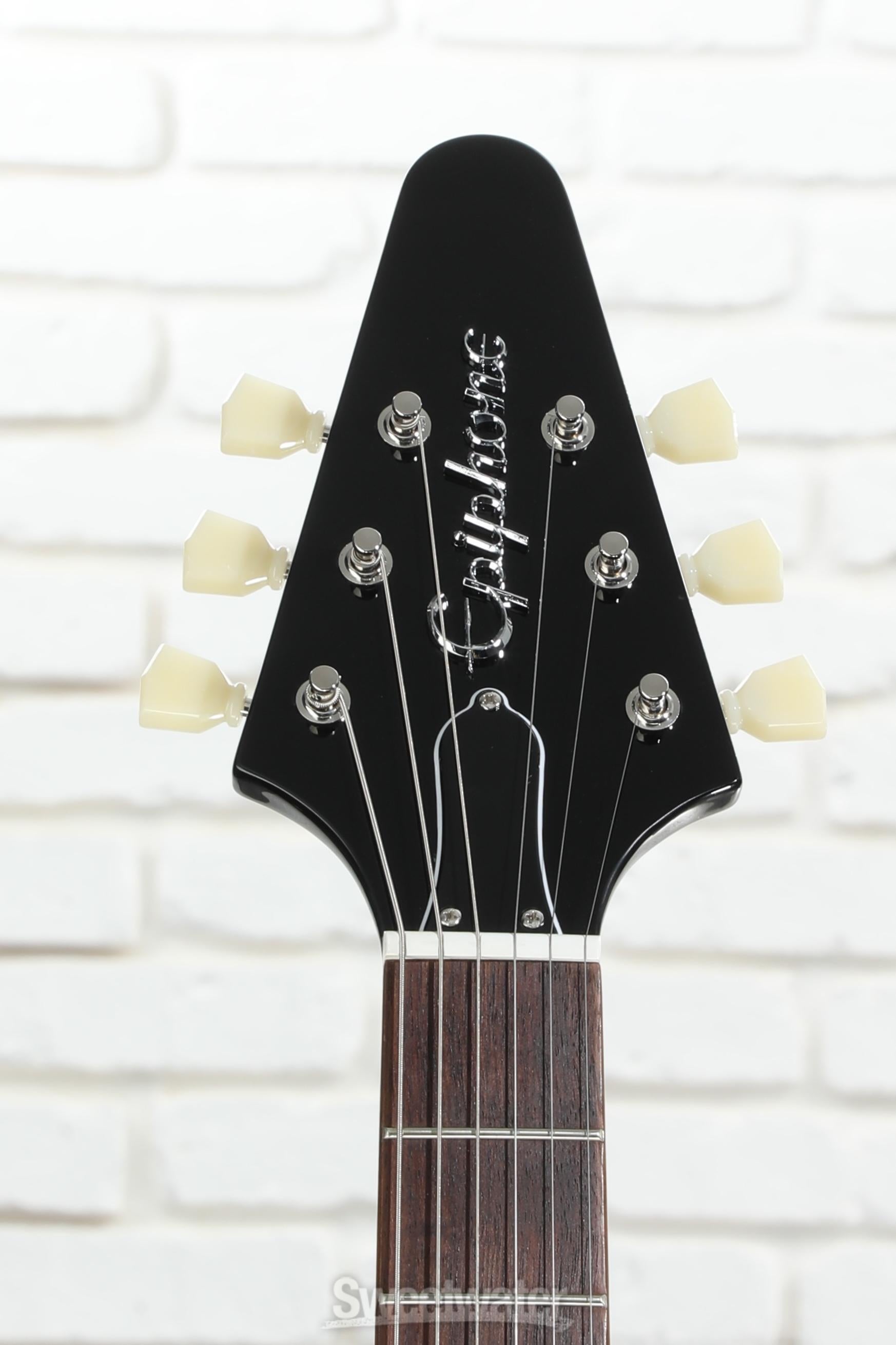 Epiphone Flying V Electric Guitar - Ebony | Sweetwater