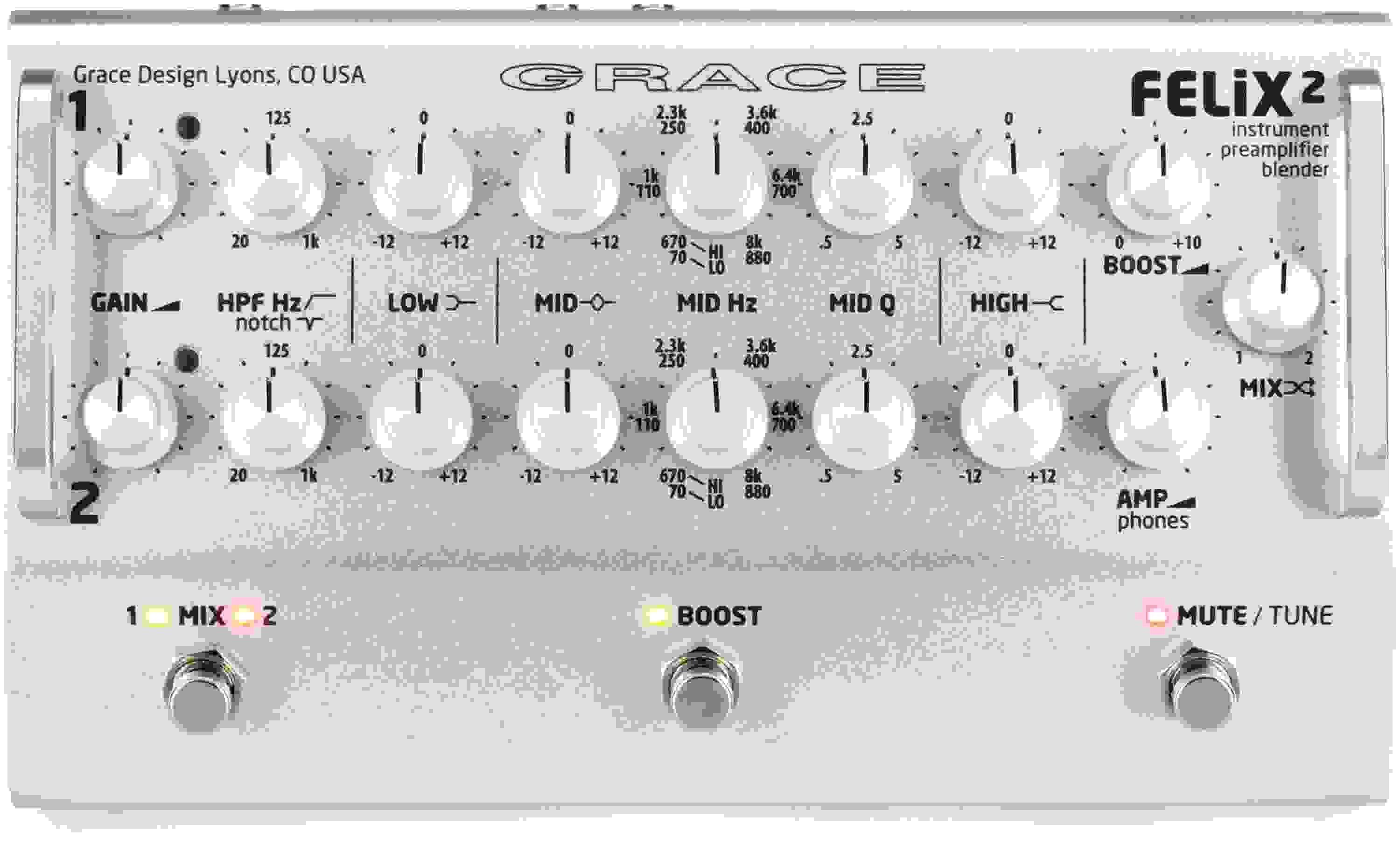 Grace Design FELiX 2 Instrument Preamp/Blender - Silver | Sweetwater