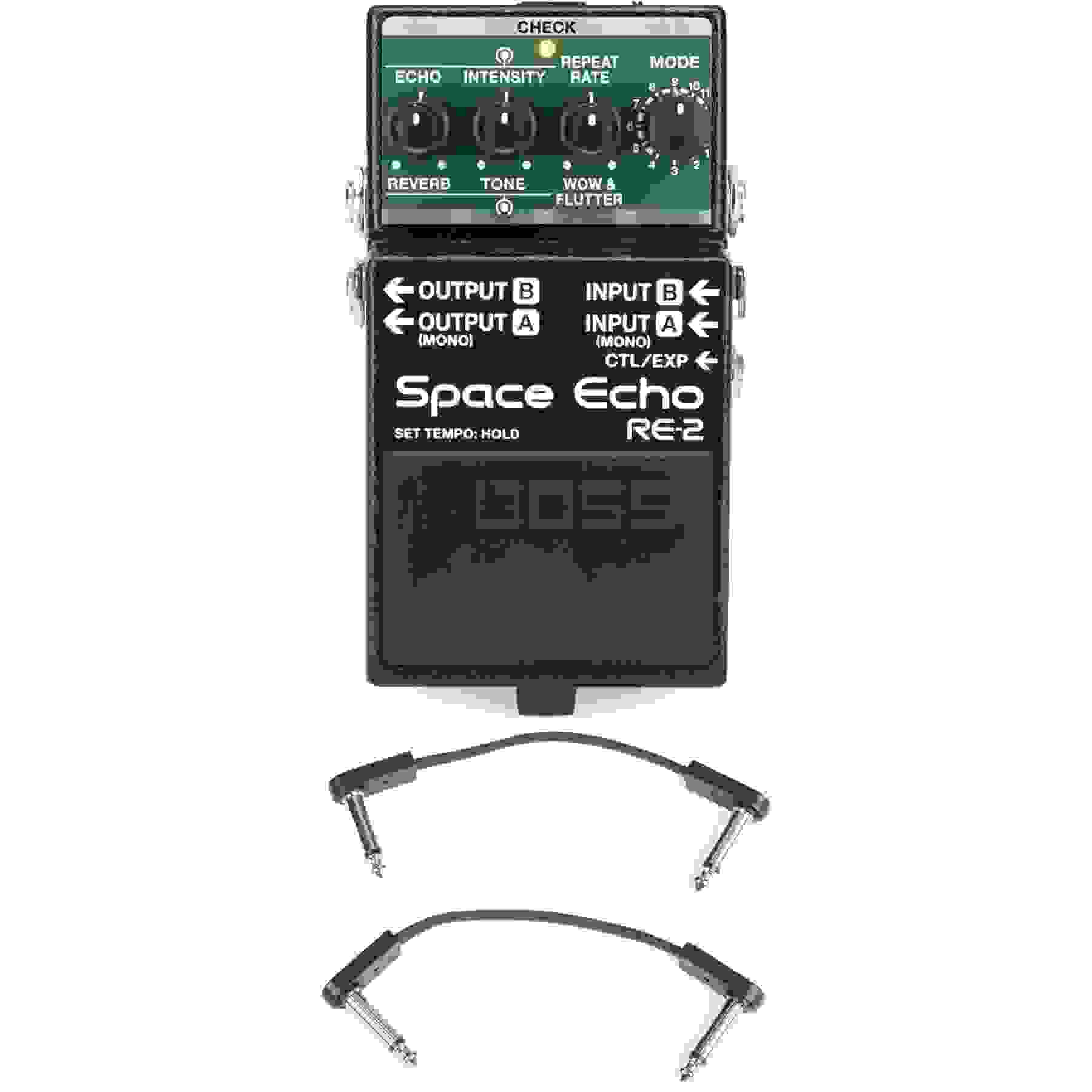 Boss RE-2 Space Echo Delay and Reverb Effects Pedal with EBS Patch Cables | Sweetwater