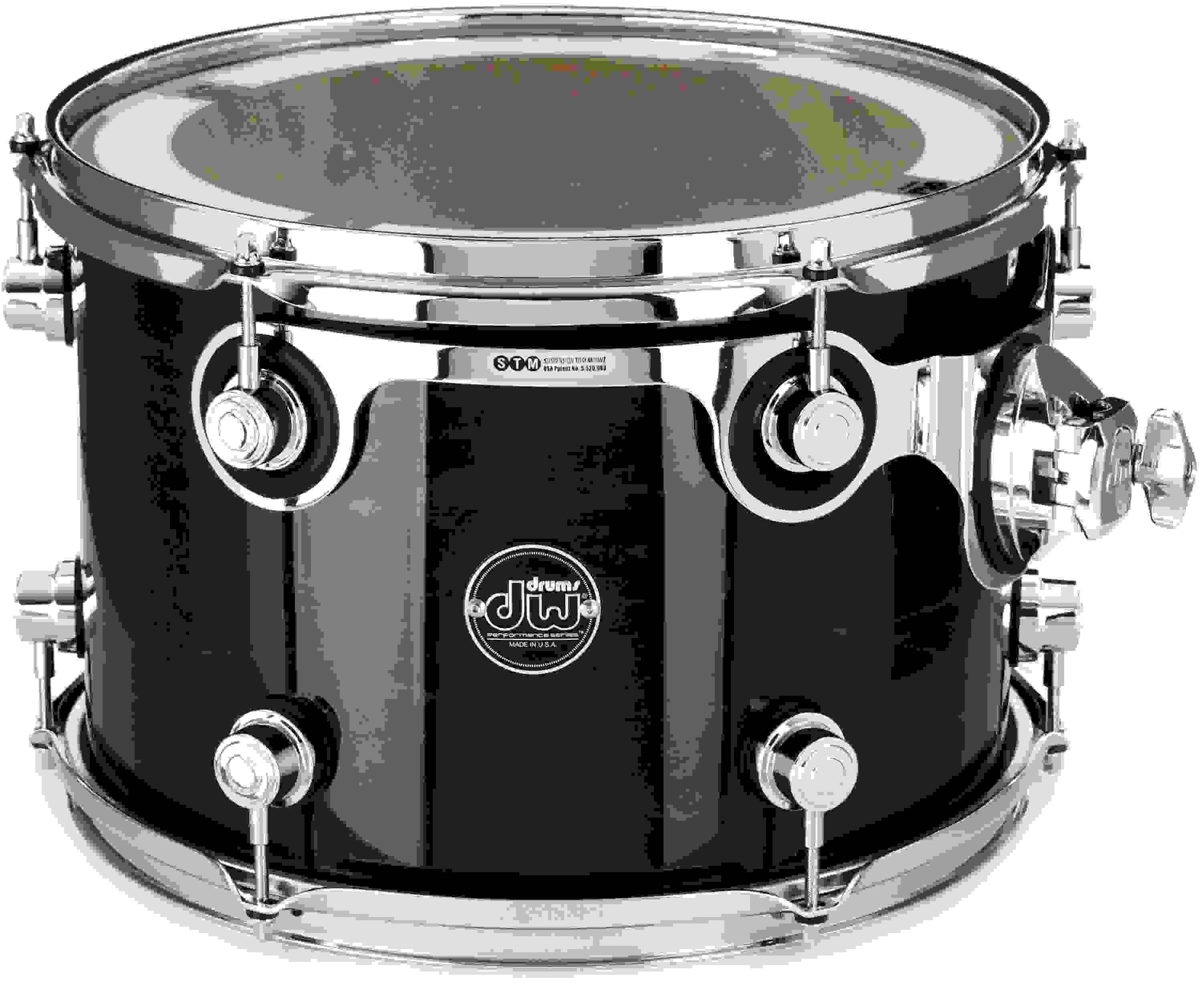 DW Performance Series Mounted Tom - 9 x 13 inch - Ebony Stain Lacquer ...