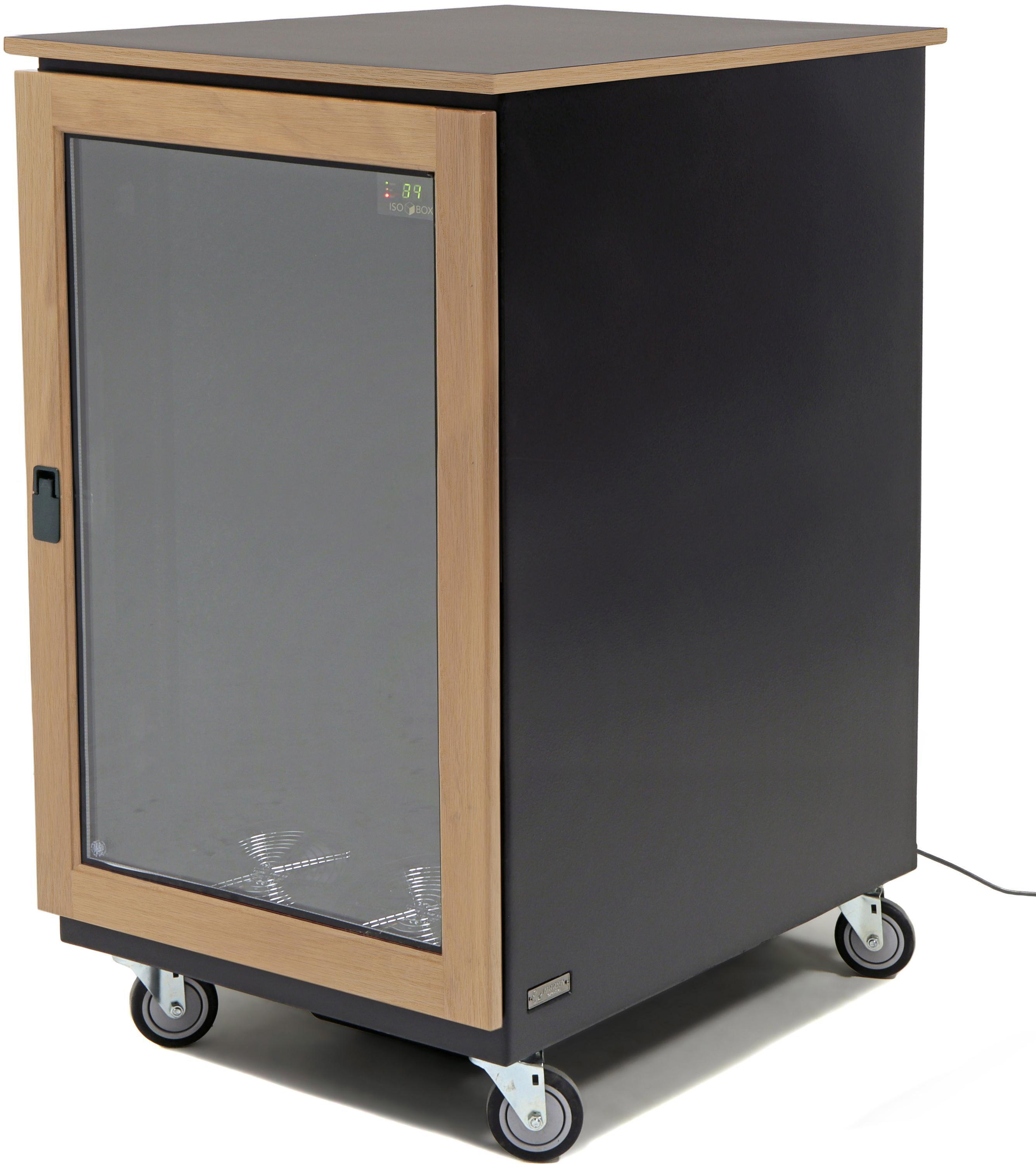 Argosy IsoBox PRO 18RU Rack - Textured Black with Red Oak Trim, Right ...