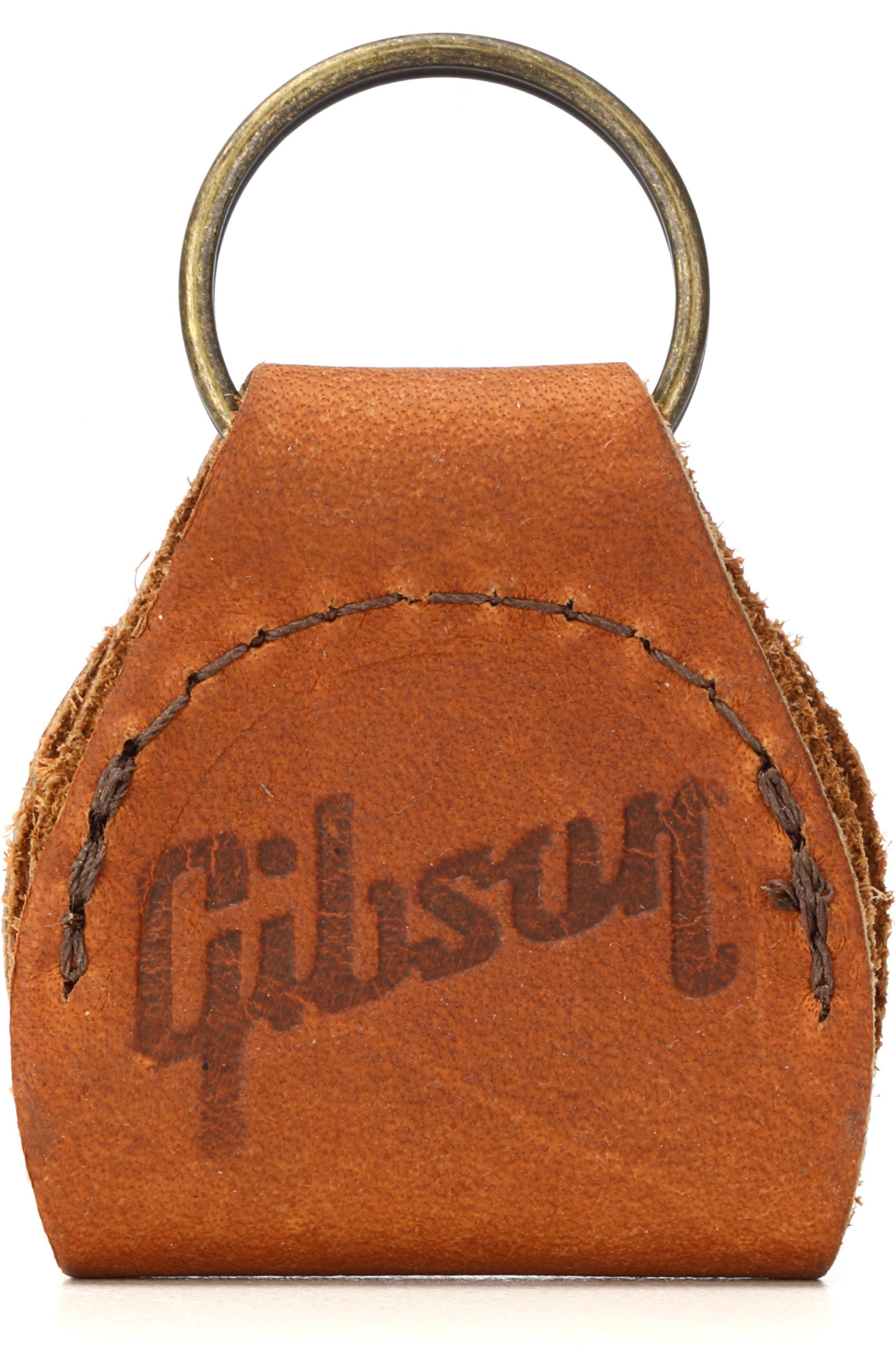 Gibson Accessories Leather Pickholder Keychain - Brown | Sweetwater