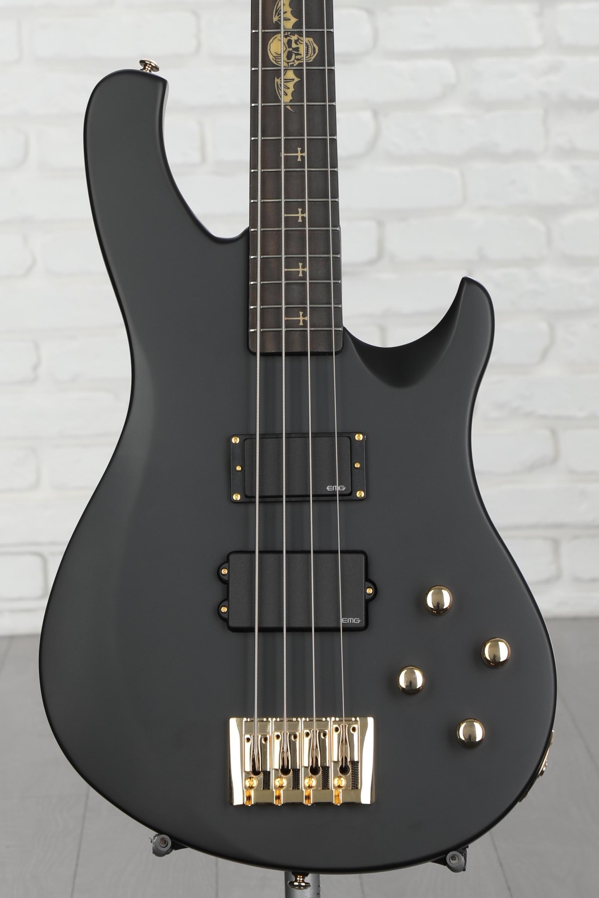Schecter Johnny Christ Signature Bass Guitar - Satin Black | Sweetwater