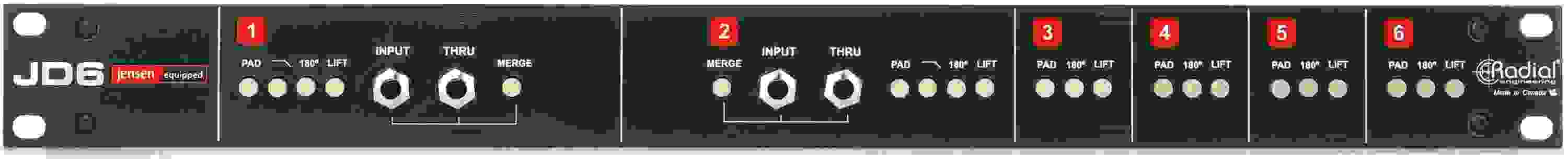 Radial JD6 6-channel Passive Instrument Direct Box | Sweetwater