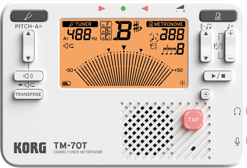 Korg TM-70 Tuner and Metronome - White | Sweetwater