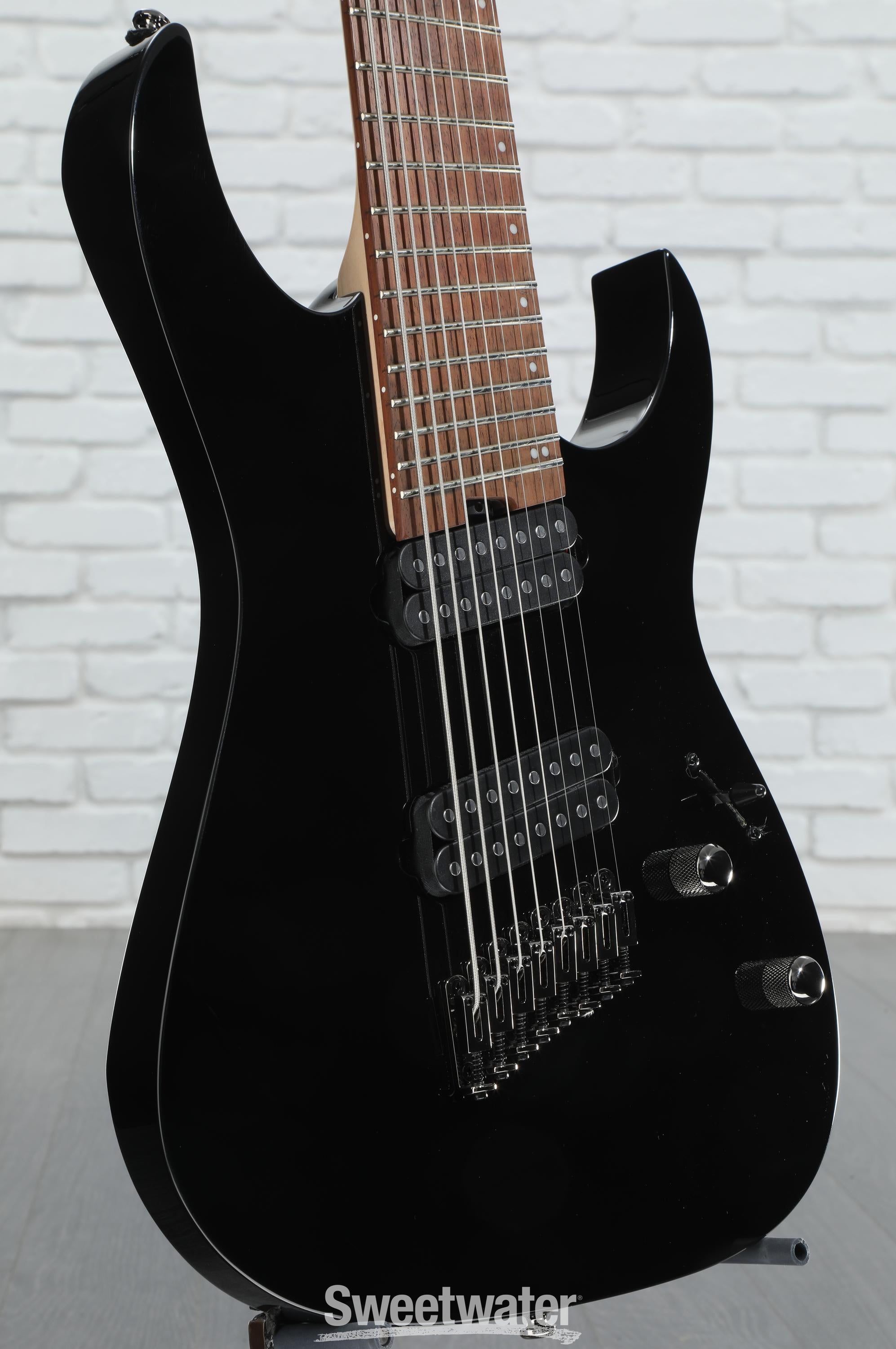 Ibanez RGMS8 Multi-scale 8-string Electric Guitar - Black | Sweetwater