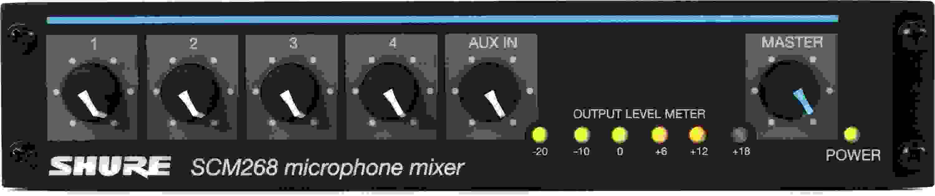 Shure SCM268 4-channel Microphone Mixer | Sweetwater