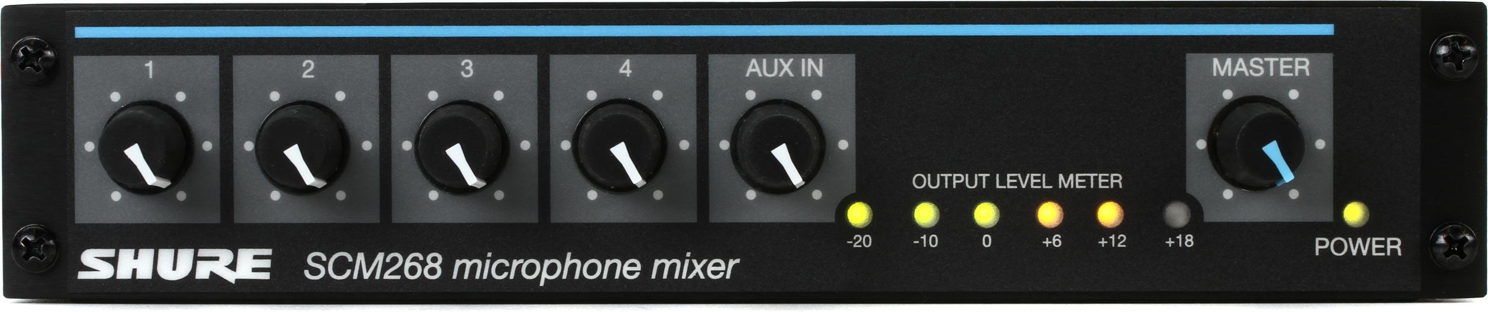 Shure SCM268 4-channel Microphone Mixer | Sweetwater