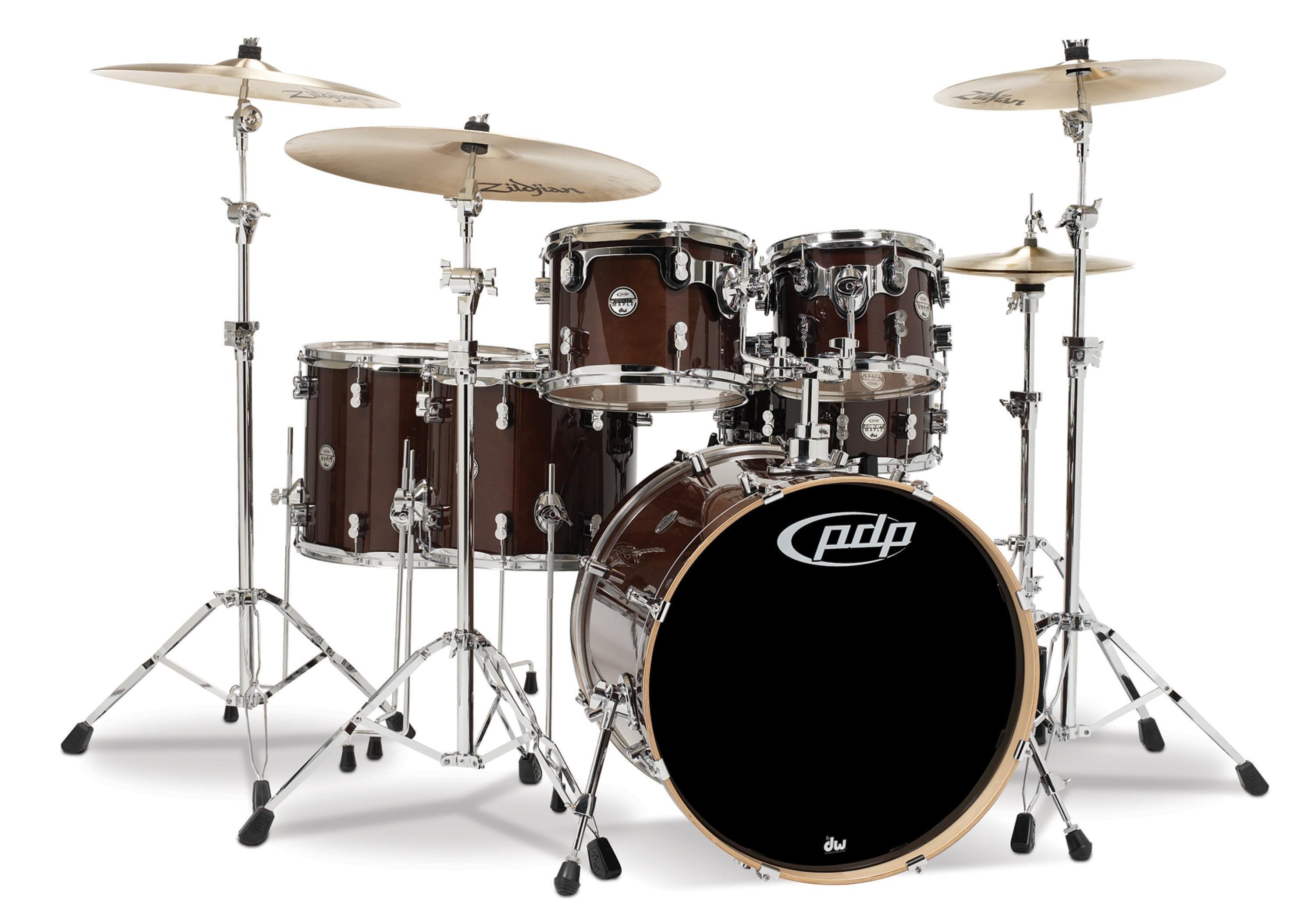 PDP Concept Maple 6-piece Shell Pack - Transparent Walnut Lacquer ...