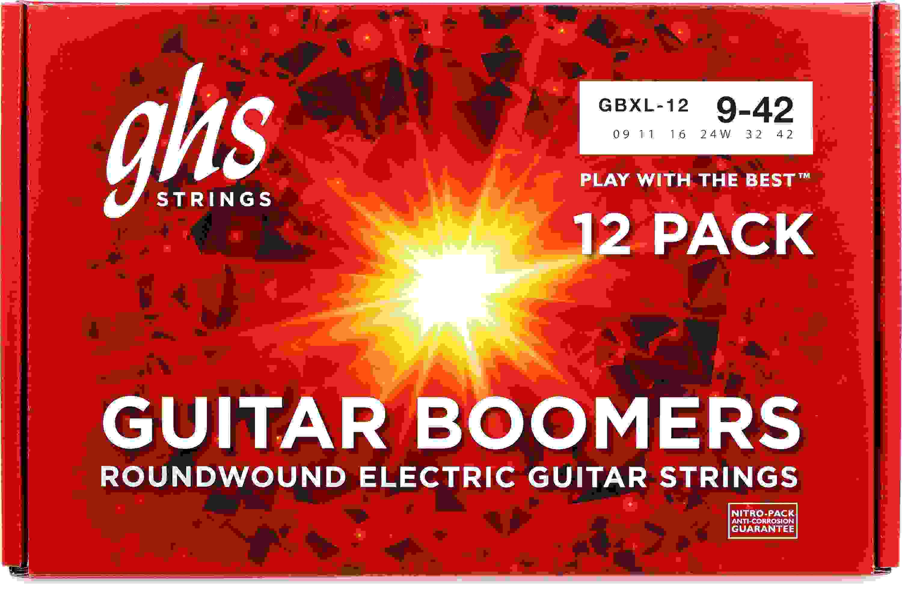 GHS GBXL Guitar Boomers Electric Guitar Strings - .009-.042 Extra Light (12-pack) | Sweetwater