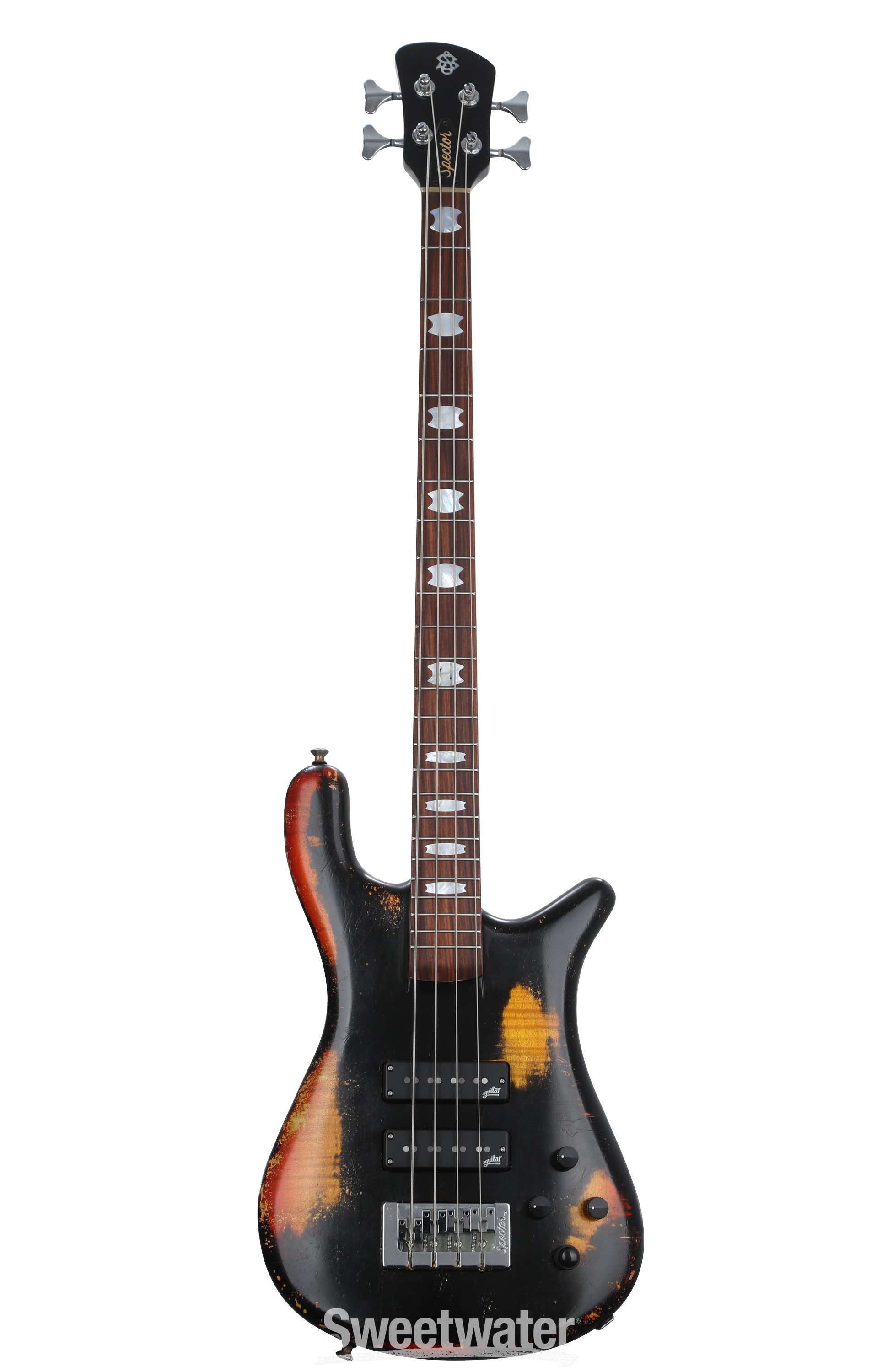 Spector USA NS-2 Kelly's Relic Bass Guitar - Black over Sunburst Nitro ...