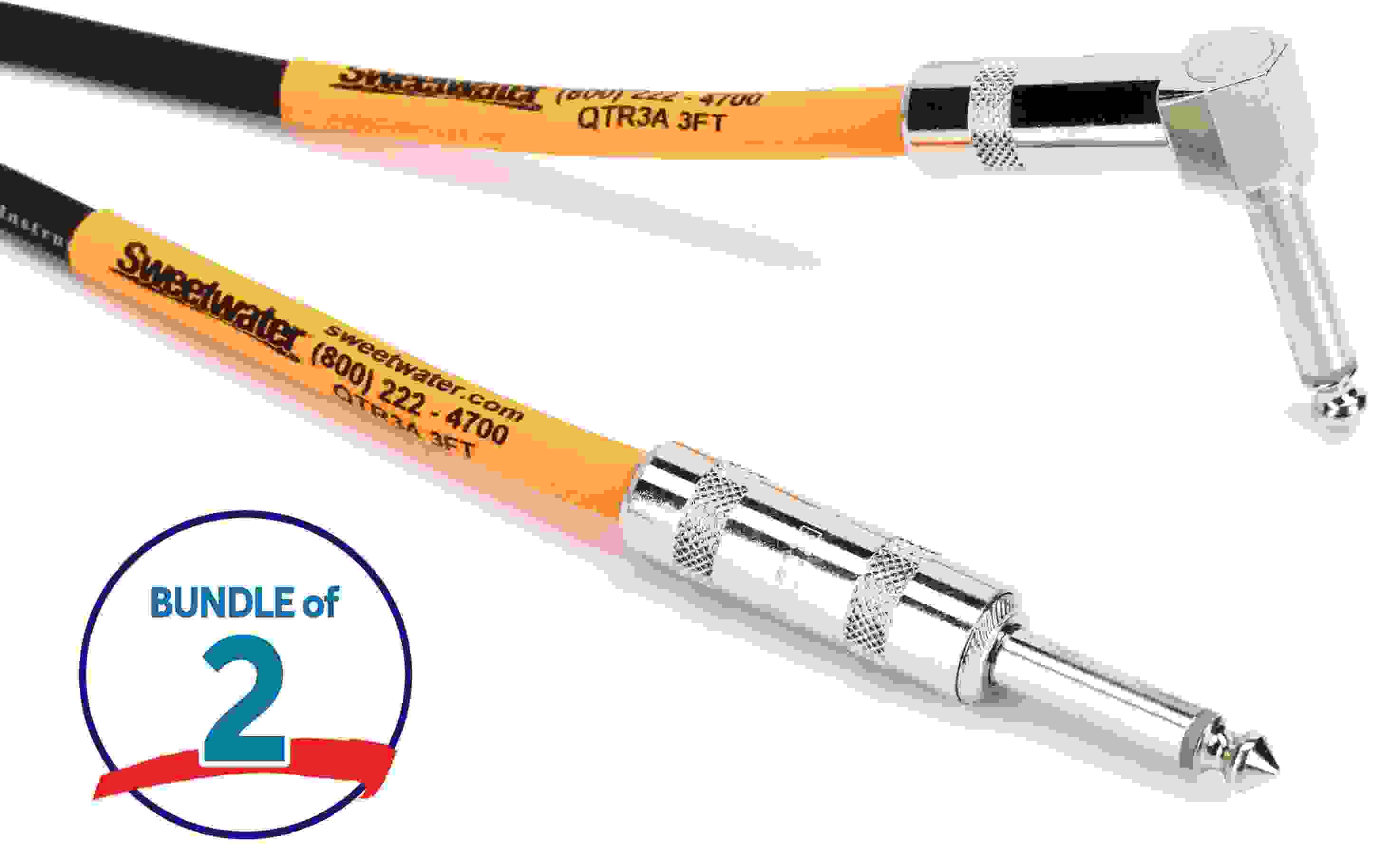 Pro Co EGL-3 Excellines Straight to Right Angle Patch Cable (2-Pack ...