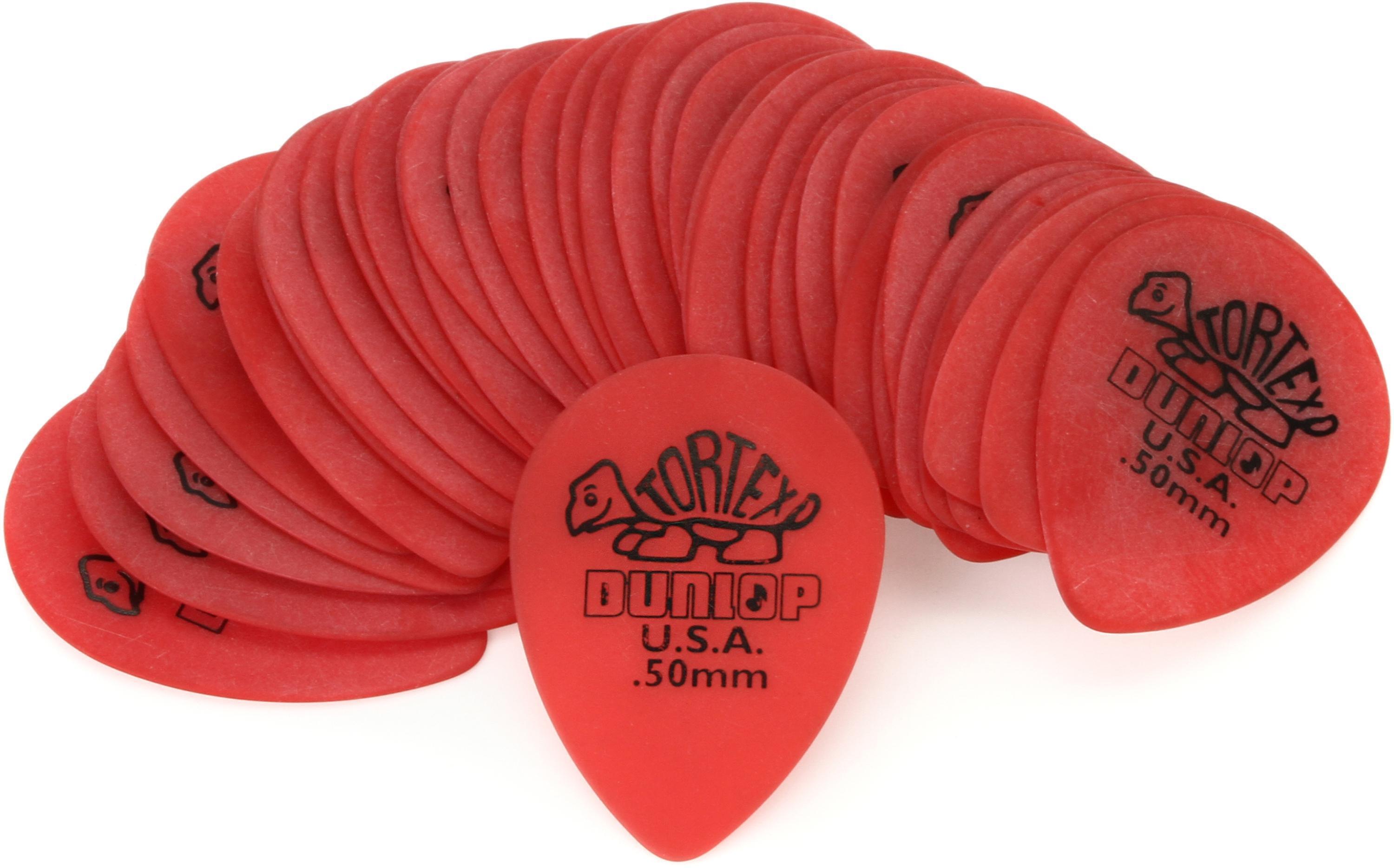 Dunlop 423R050 Tortex Small Teardrop Guitar Picks - .50mm Red (36-pack ...