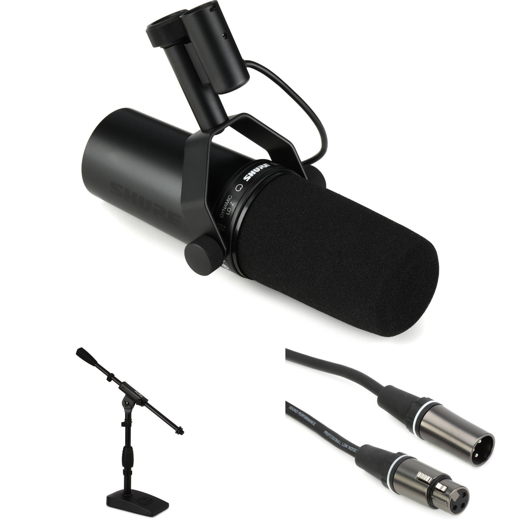 Shure SM7dB Active Dynamic Microphone with Desk Stand | Sweetwater