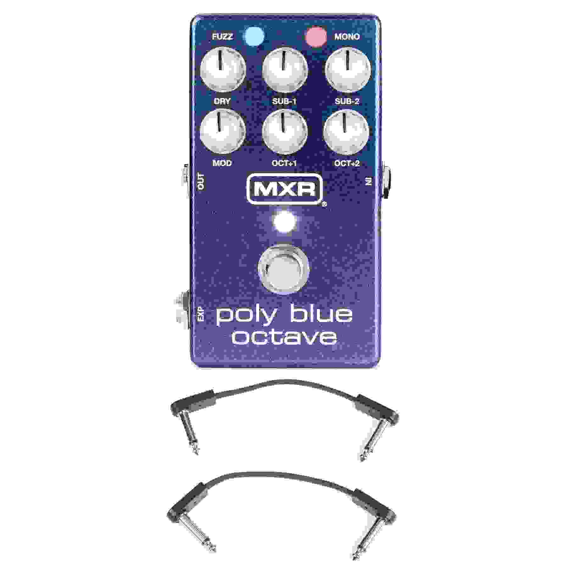 MXR Poly Blue Octave Pedal with EBS Patch Cables | Sweetwater