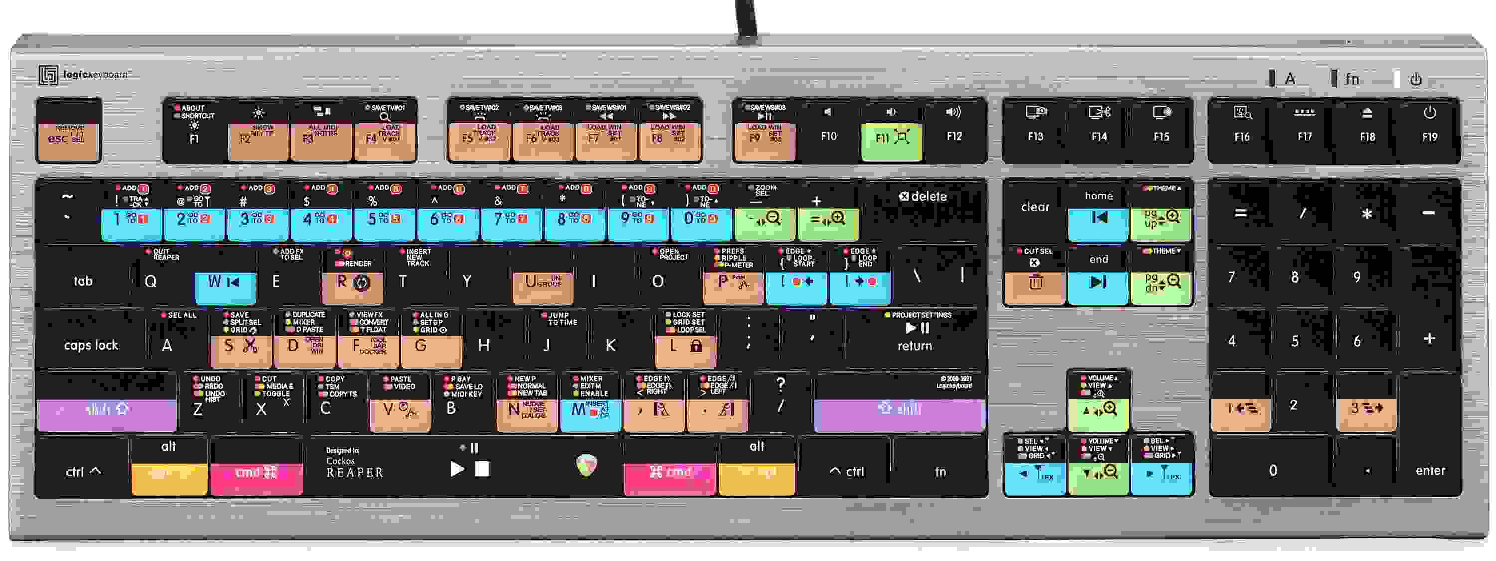Logickeyboard ASTRA2 Backlit Keyboard for Cockos Reaper - Mac | Sweetwater