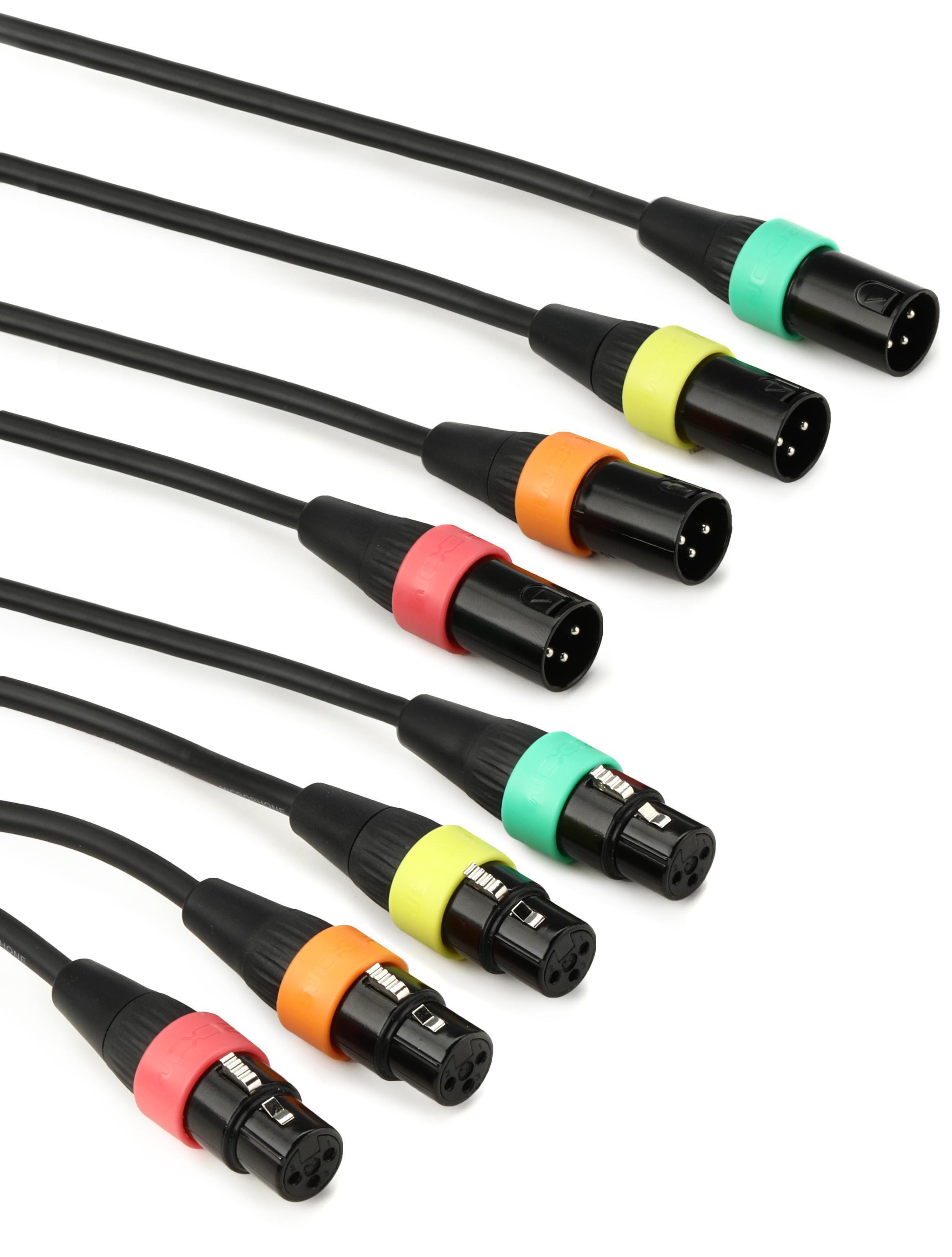 Zoom XLR-4CCP Color-coded Microphone Cables - 8-foot (4-pack) | Sweetwater