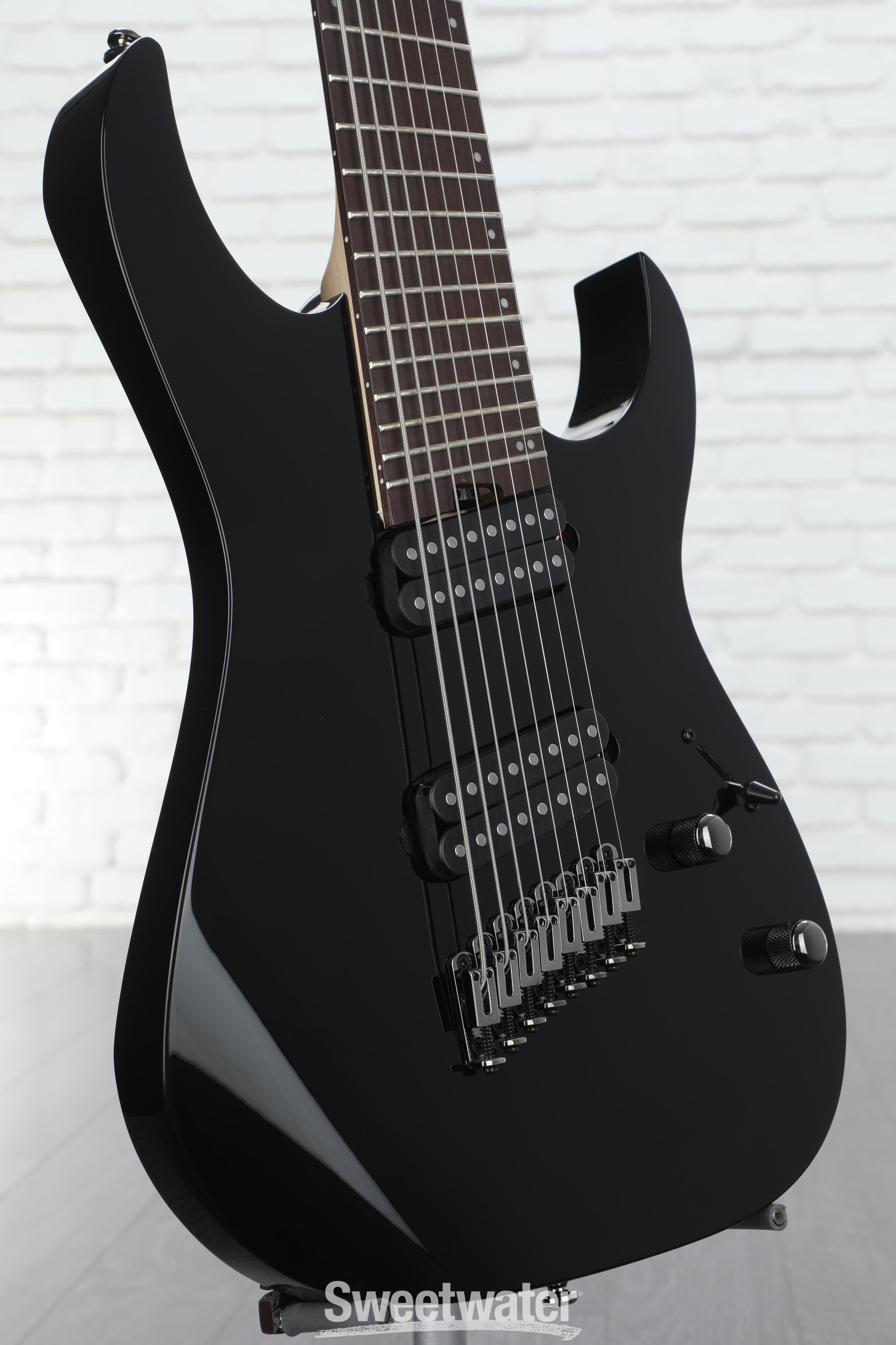 Ibanez RGMS8 Multi-scale 8-string Electric Guitar - Black | Sweetwater