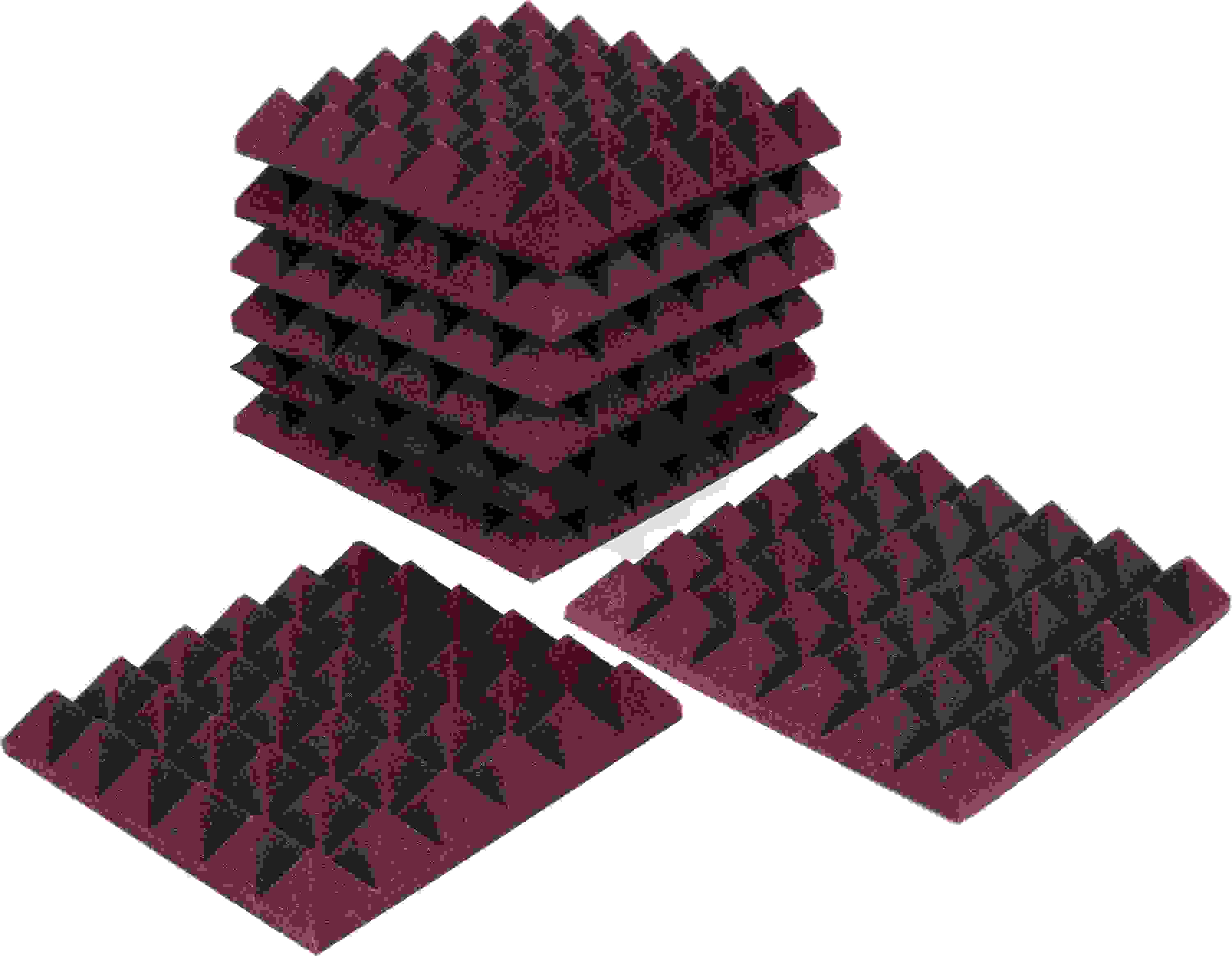 Gator Acoustic Pyramid Panels - 1x1 foot 8-pack - Burgundy | Sweetwater