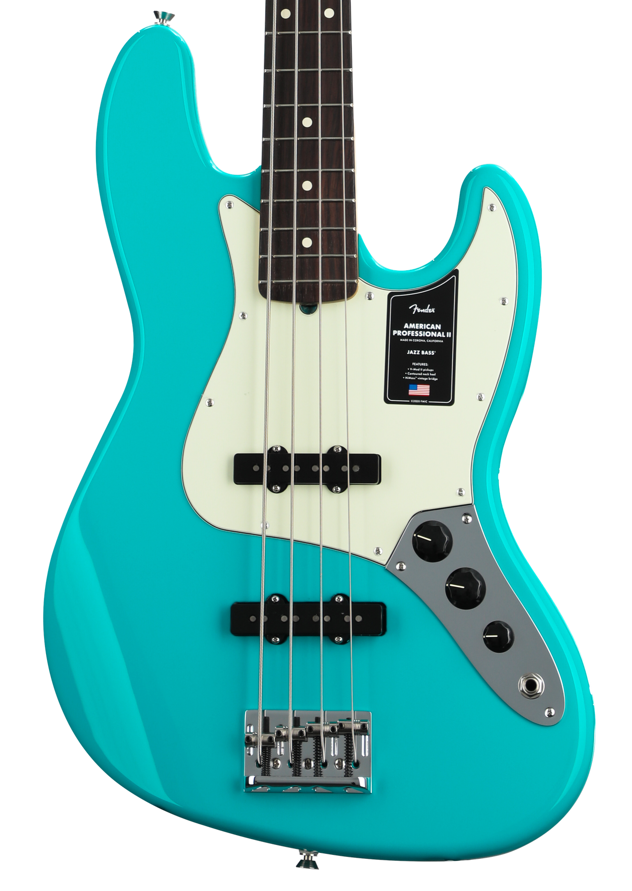Fender American Professional II Jazz Bass - Miami Blue with Rosewood ...