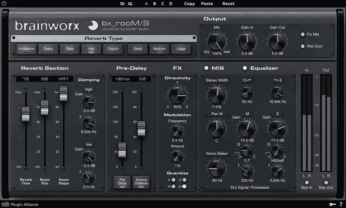Brainworx bx_rooMS Reverb Plug-in | Sweetwater