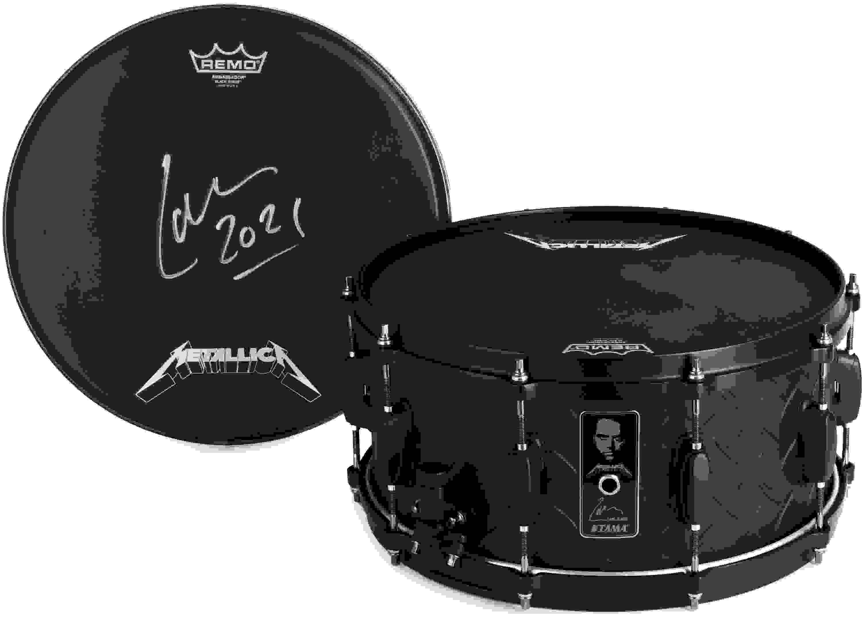 Tama Lars Ulrich Limited Edition Signature Black Album Snare Drum ...