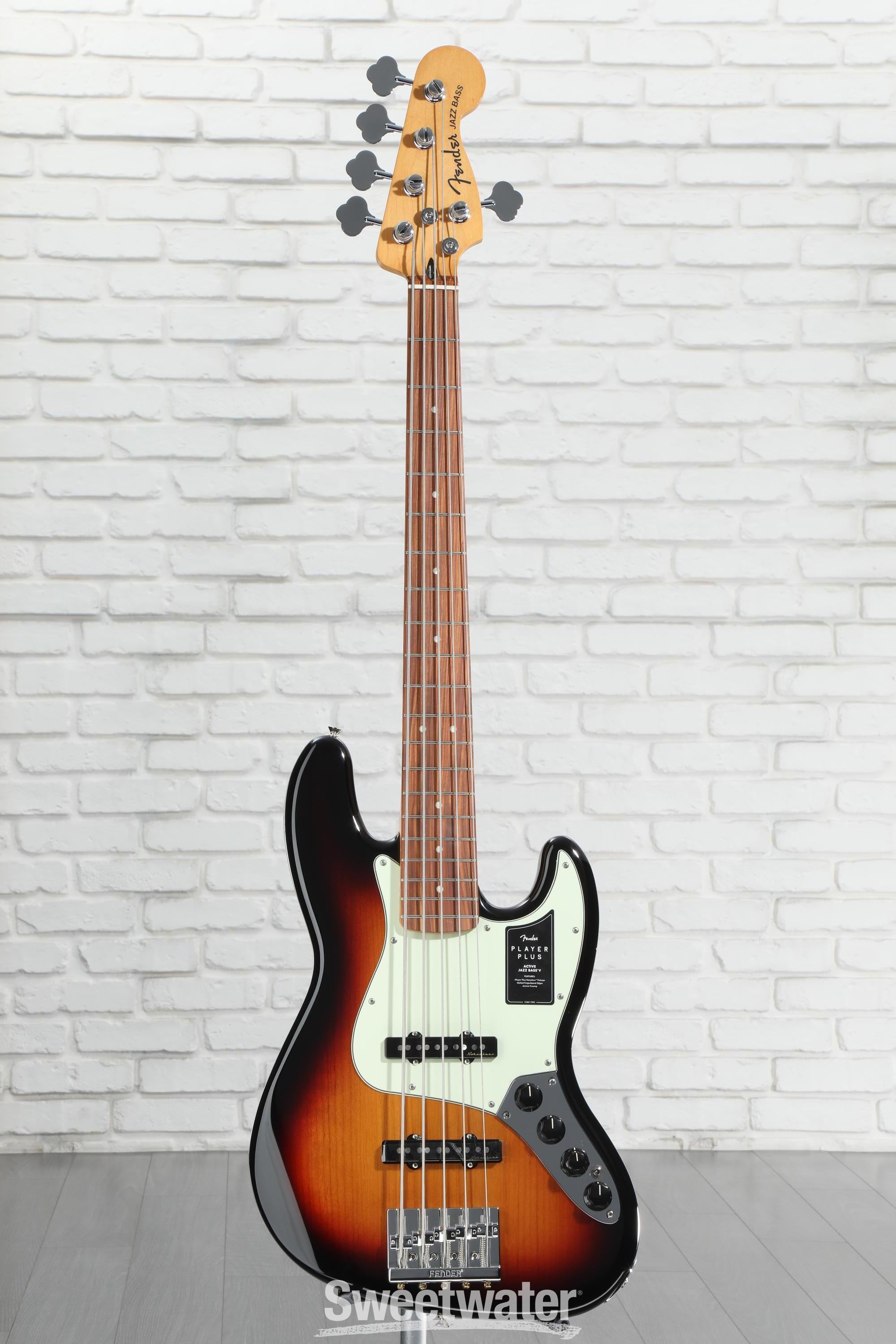 Fender Player Plus Active Jazz Bass V - 3-tone Sunburst with Pau Ferro ...