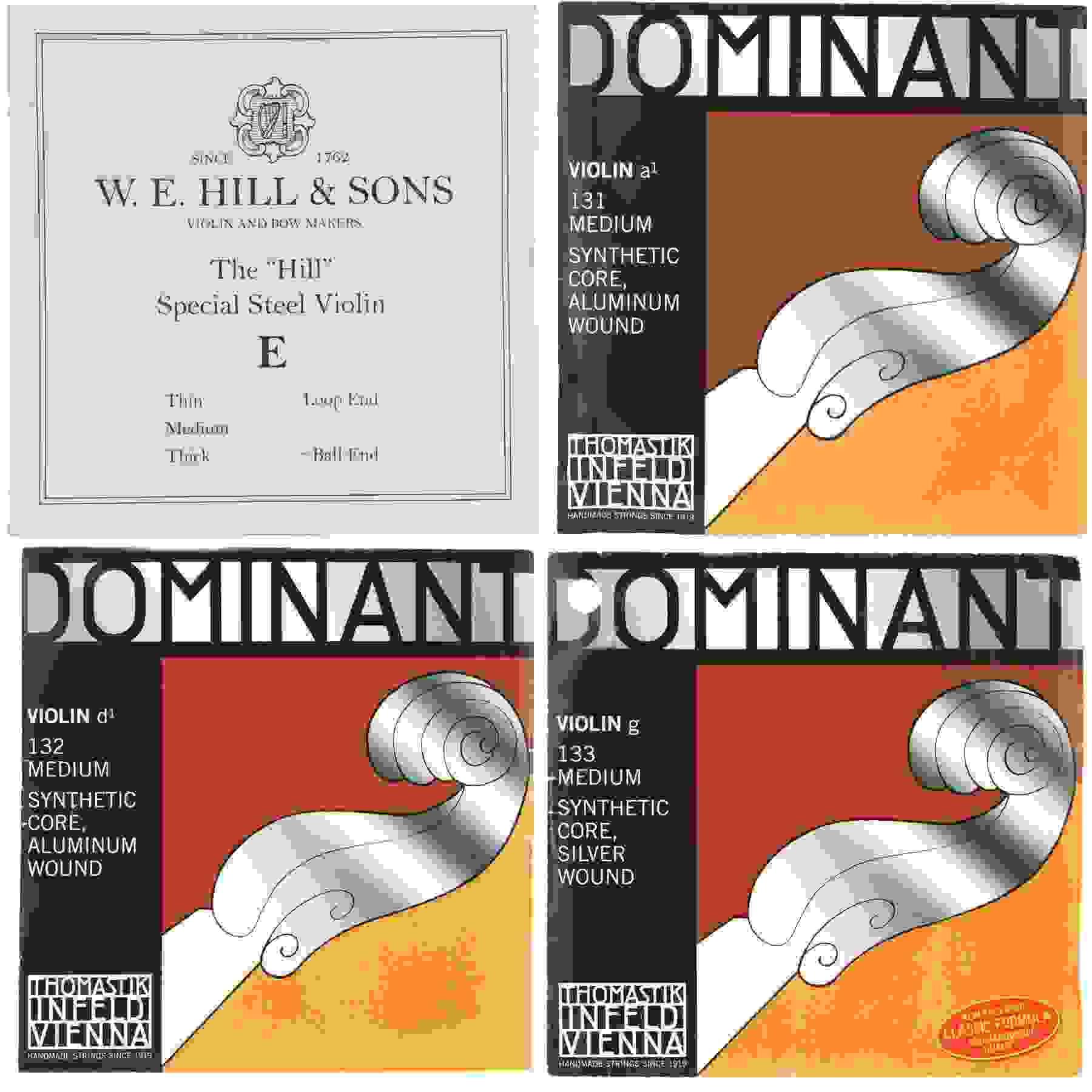 Thomastik-Infeld Dominant Violin String Set - 4/4 Size with Hill E ...