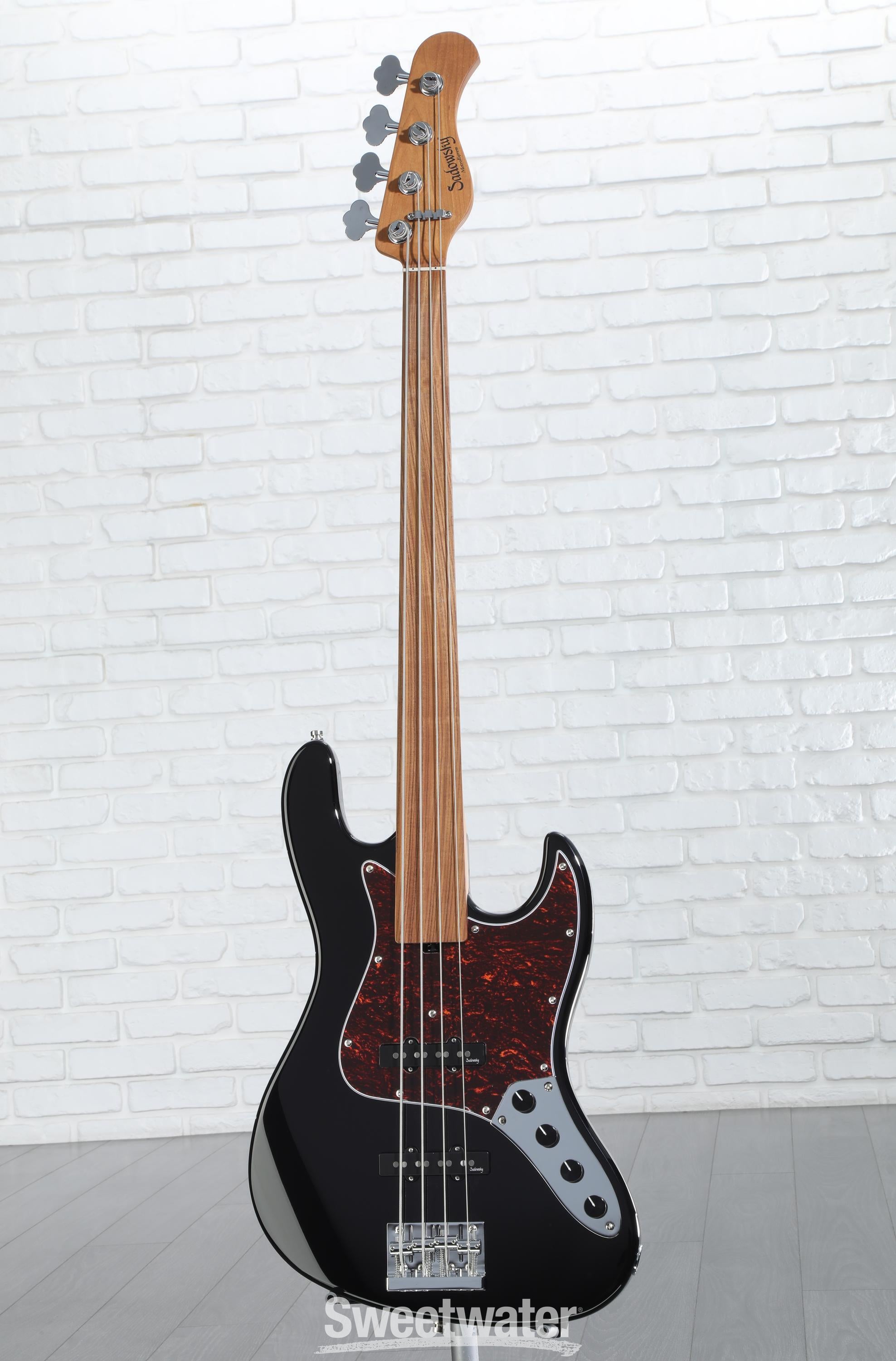 Sadowsky MetroExpress Vintage JJ Bass Fretless, 4-string - Black High Polish | Sweetwater