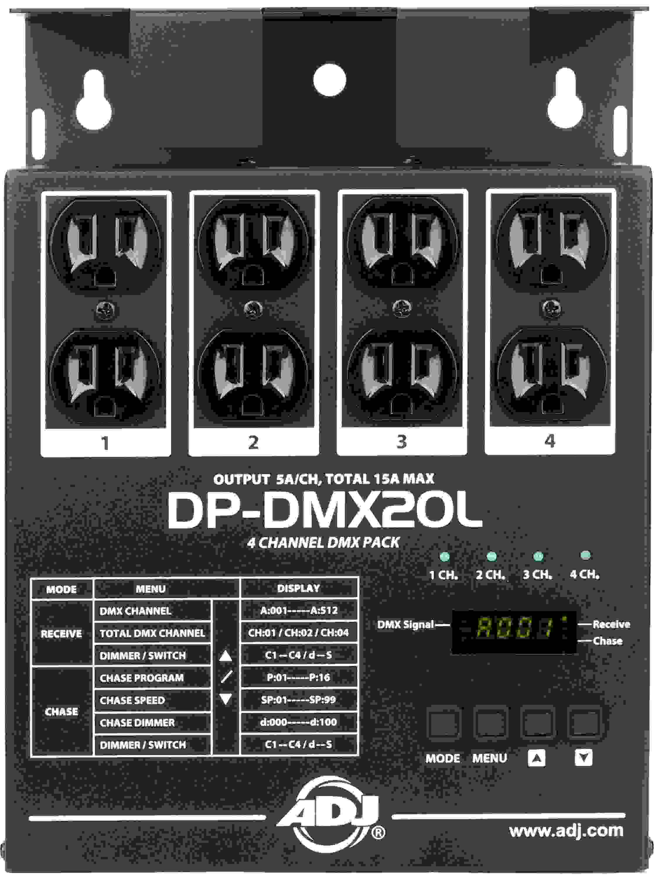 ADJ DP-DMX20L 4-channel DMX Dimmer/Switch Pack | Sweetwater