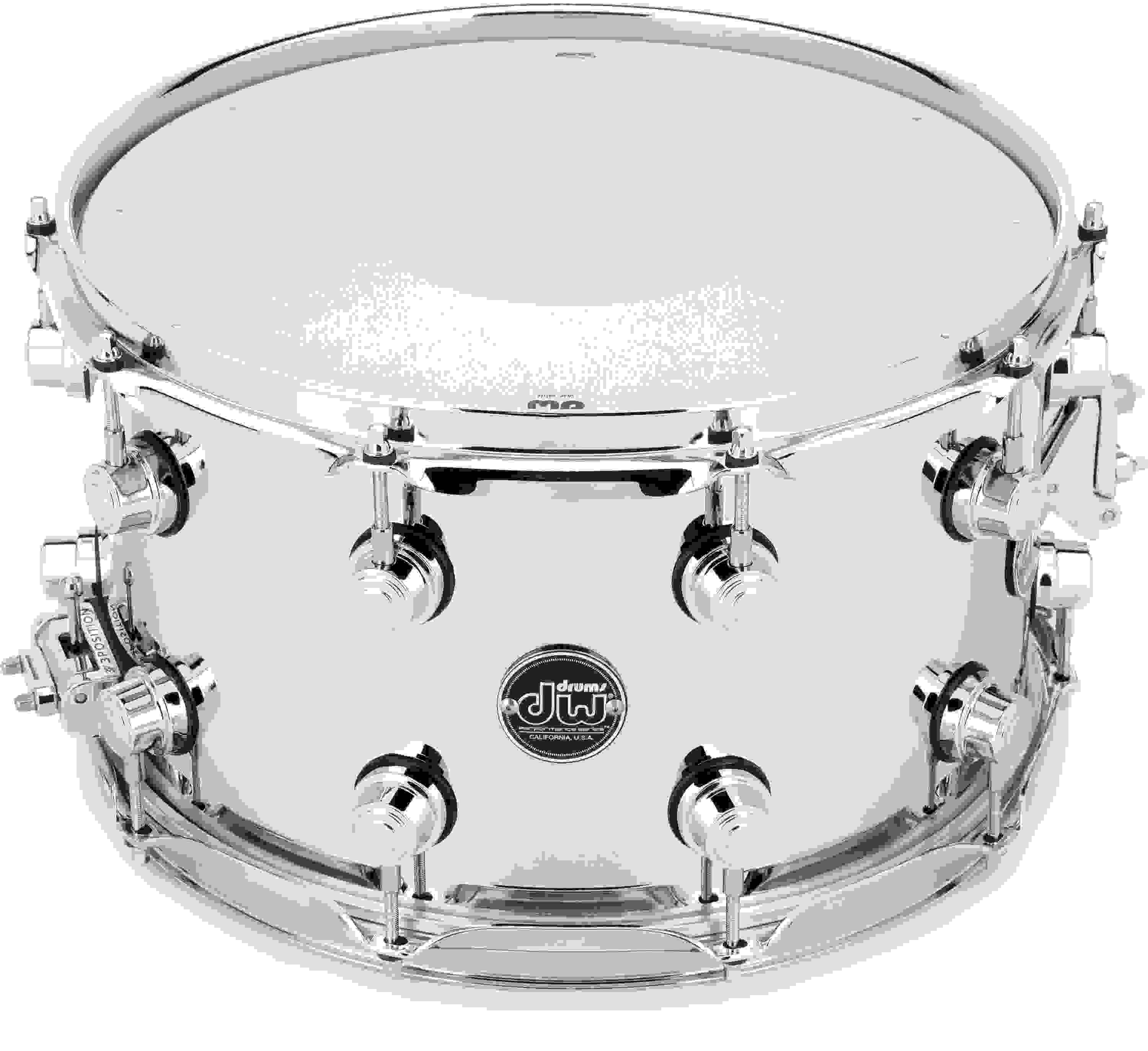 DW Performance Series Steel 8 x 14-inch Snare Drum - Polished | Sweetwater