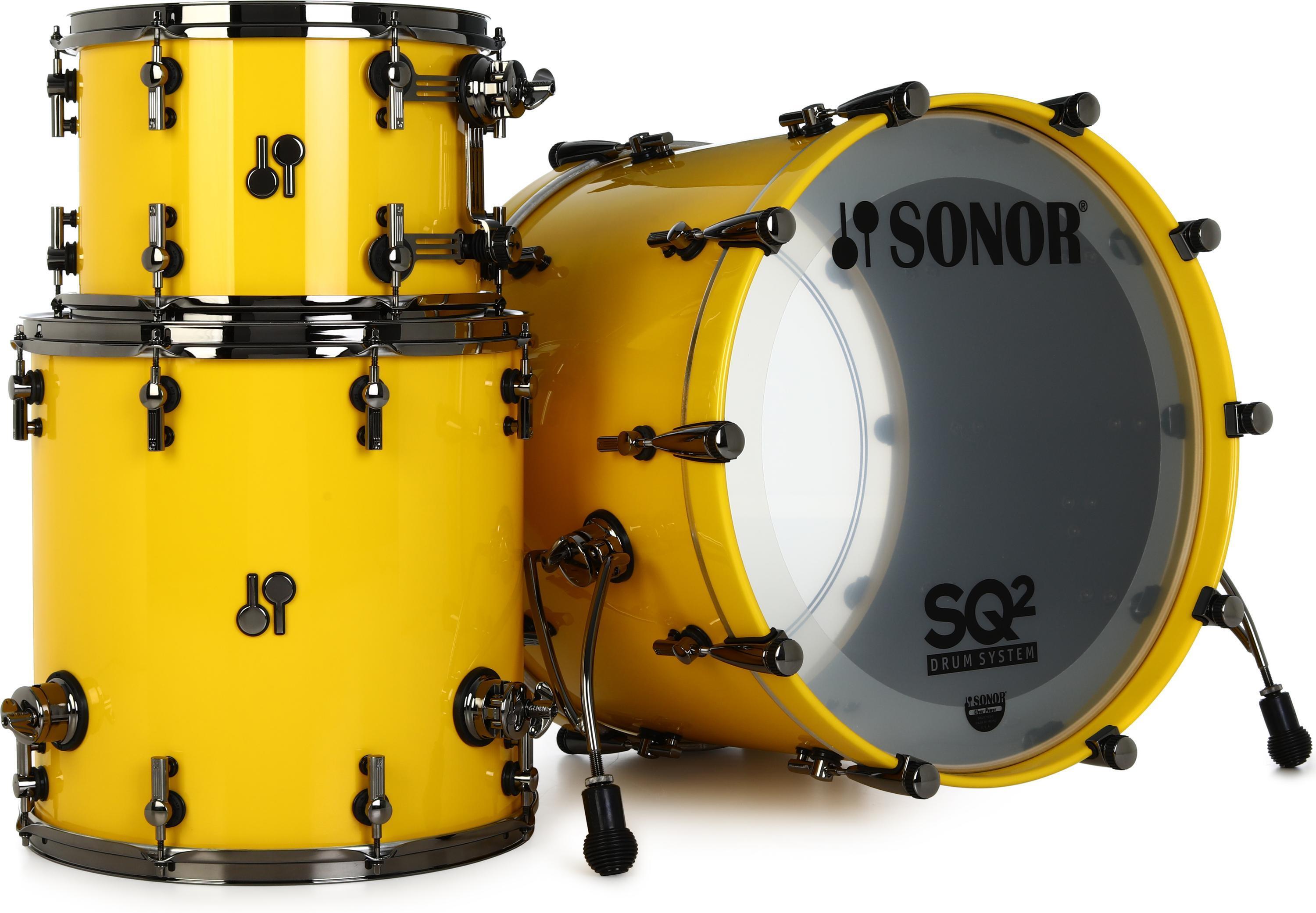 Sonor SQ2 Maple 3-piece Shell Pack - Solid Yellow | Sweetwater