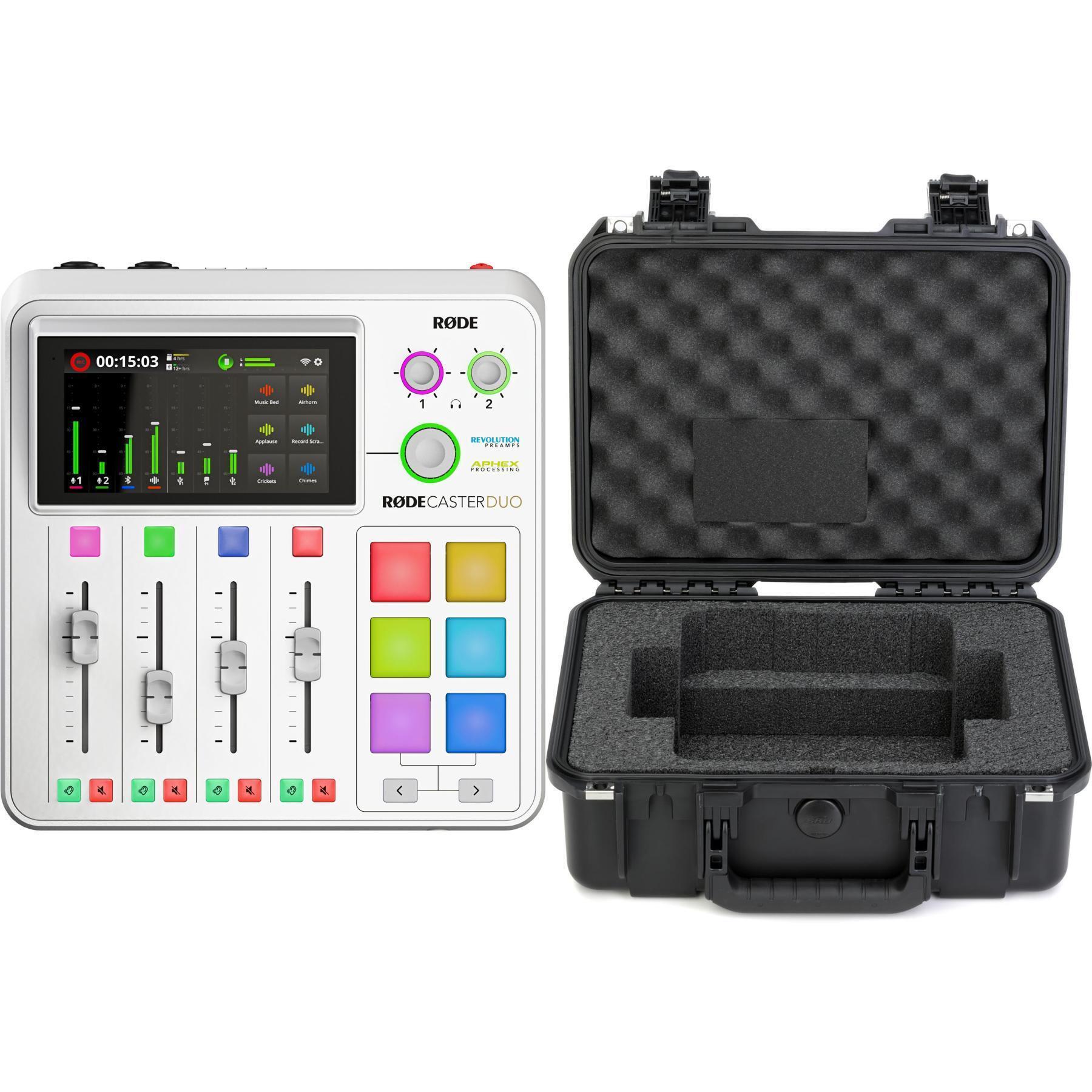 Rode RodeCaster Duo Streaming Mixer and Case Bundle - White | Sweetwater