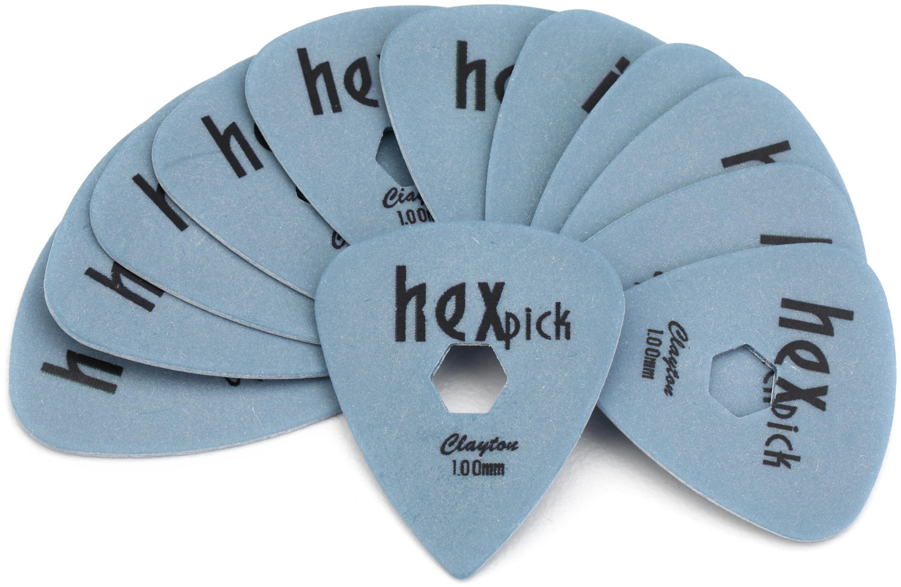 Clayton Hex Standard Guitar Picks - 1mm, Blue, 12-pack | Sweetwater
