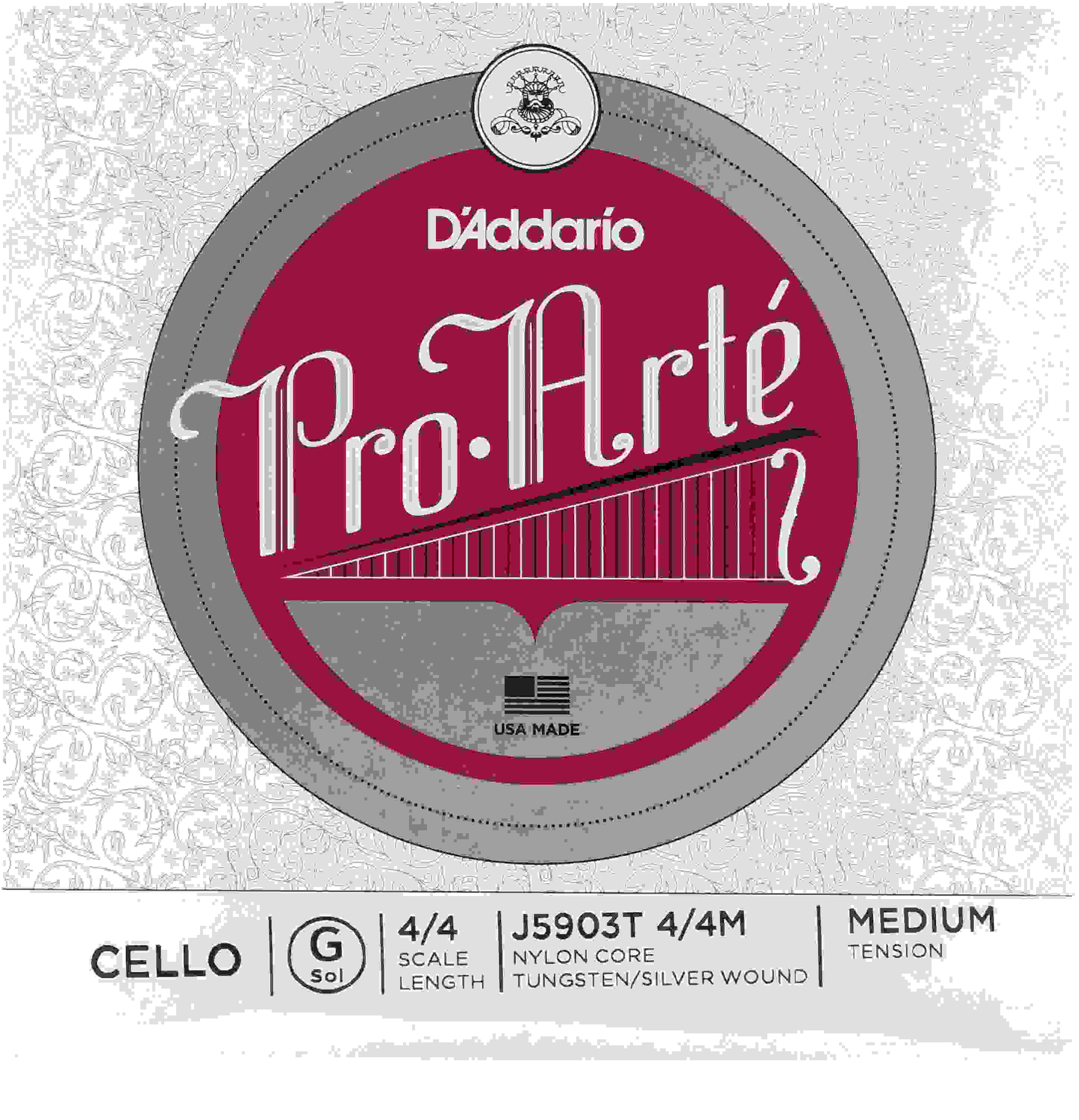 D'Addario J5903T Pro-Arte Cello G String, Titanium-wound - 4/4 Size ...