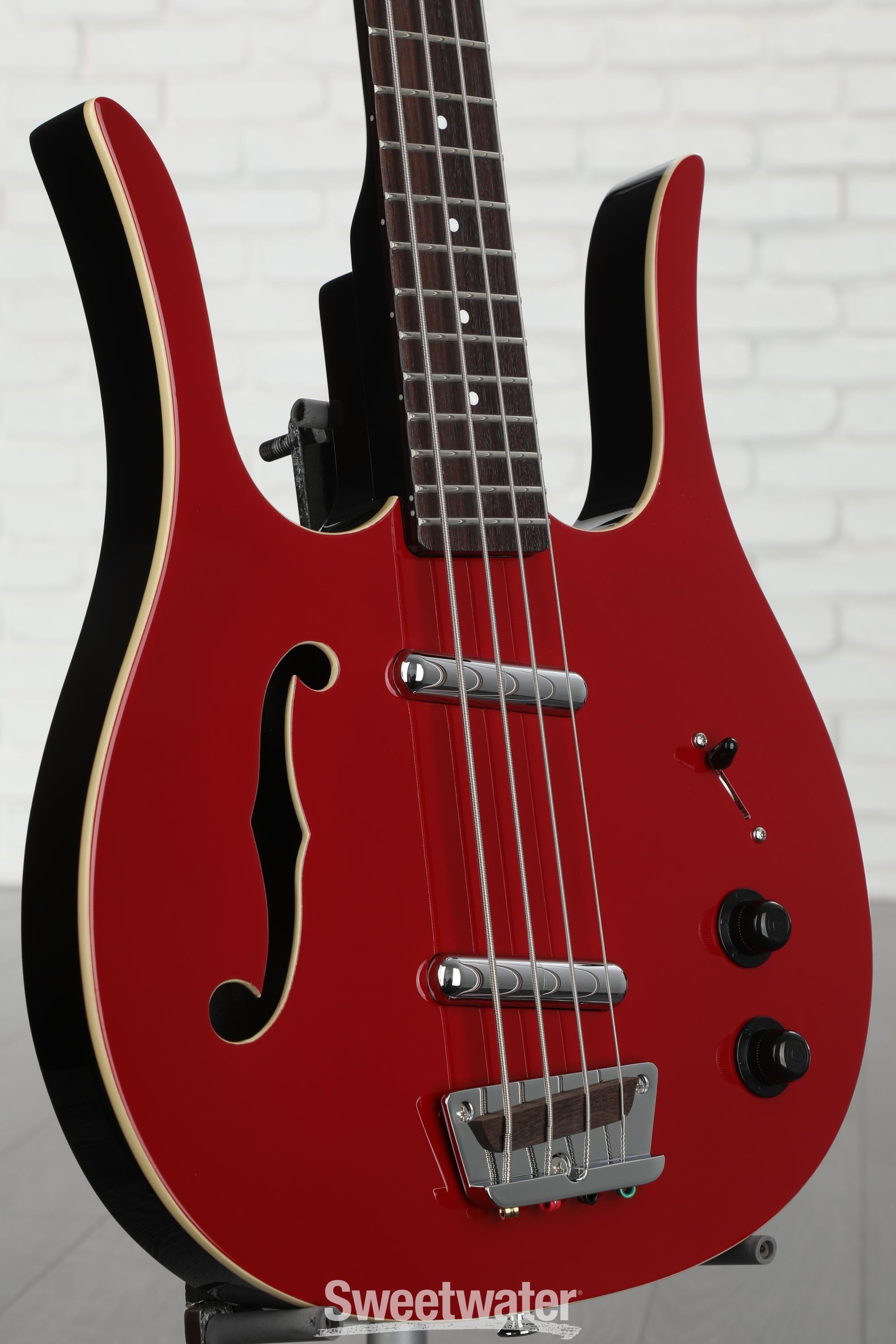 Danelectro Red Hot Longhorn Semi-hollowbody Bass Guitar - Red | Sweetwater