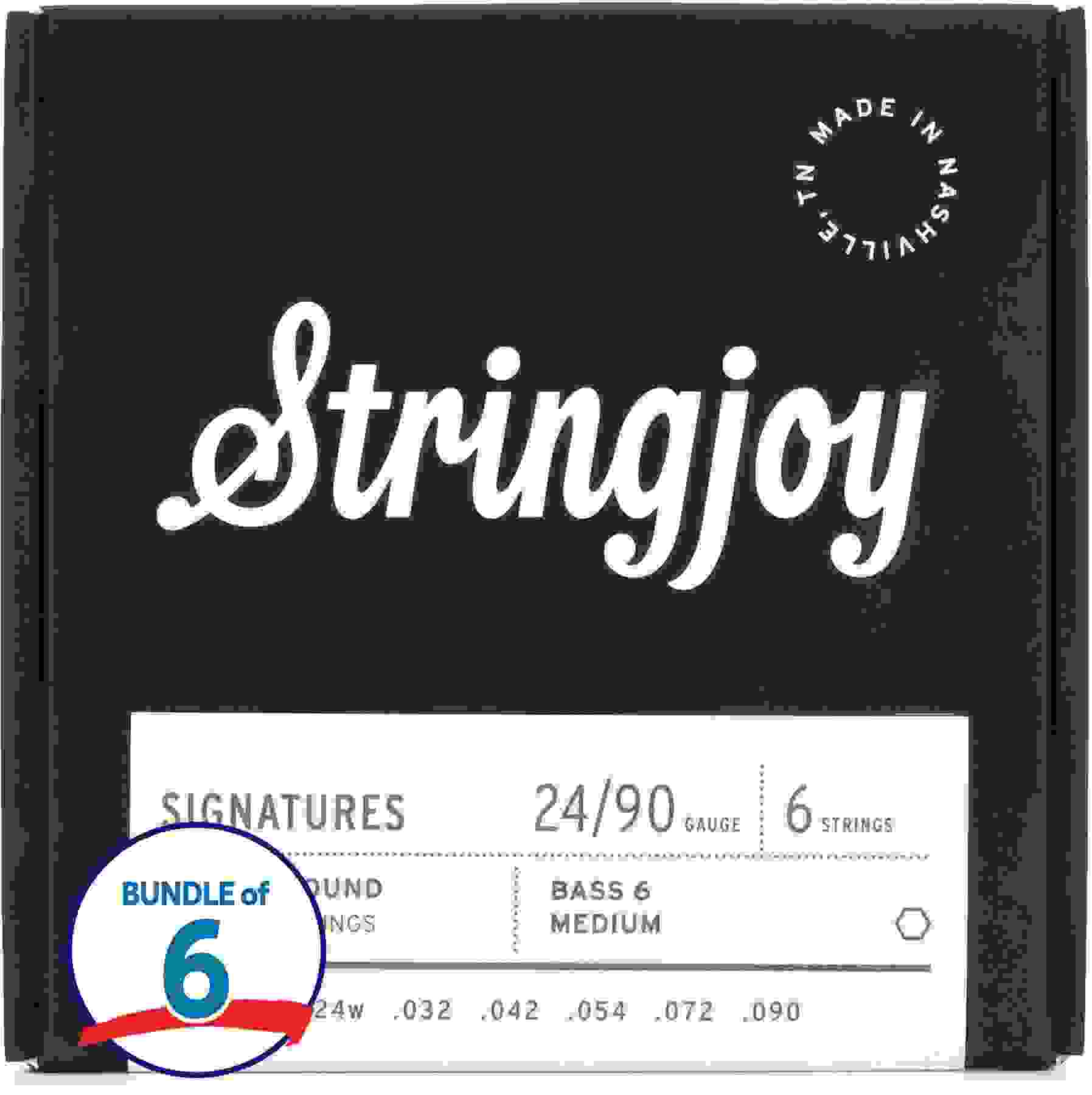 Stringjoy Signatures Nickel Wound Balanced Bass VI Strings - Medium ...