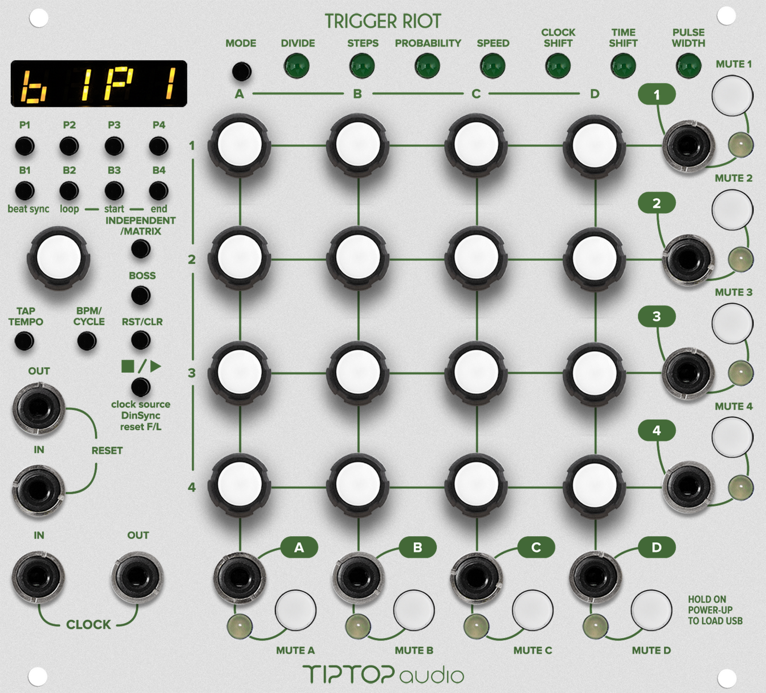 Tiptop Audio Trigger Riot Eurorack Sequencer Module - White | Sweetwater