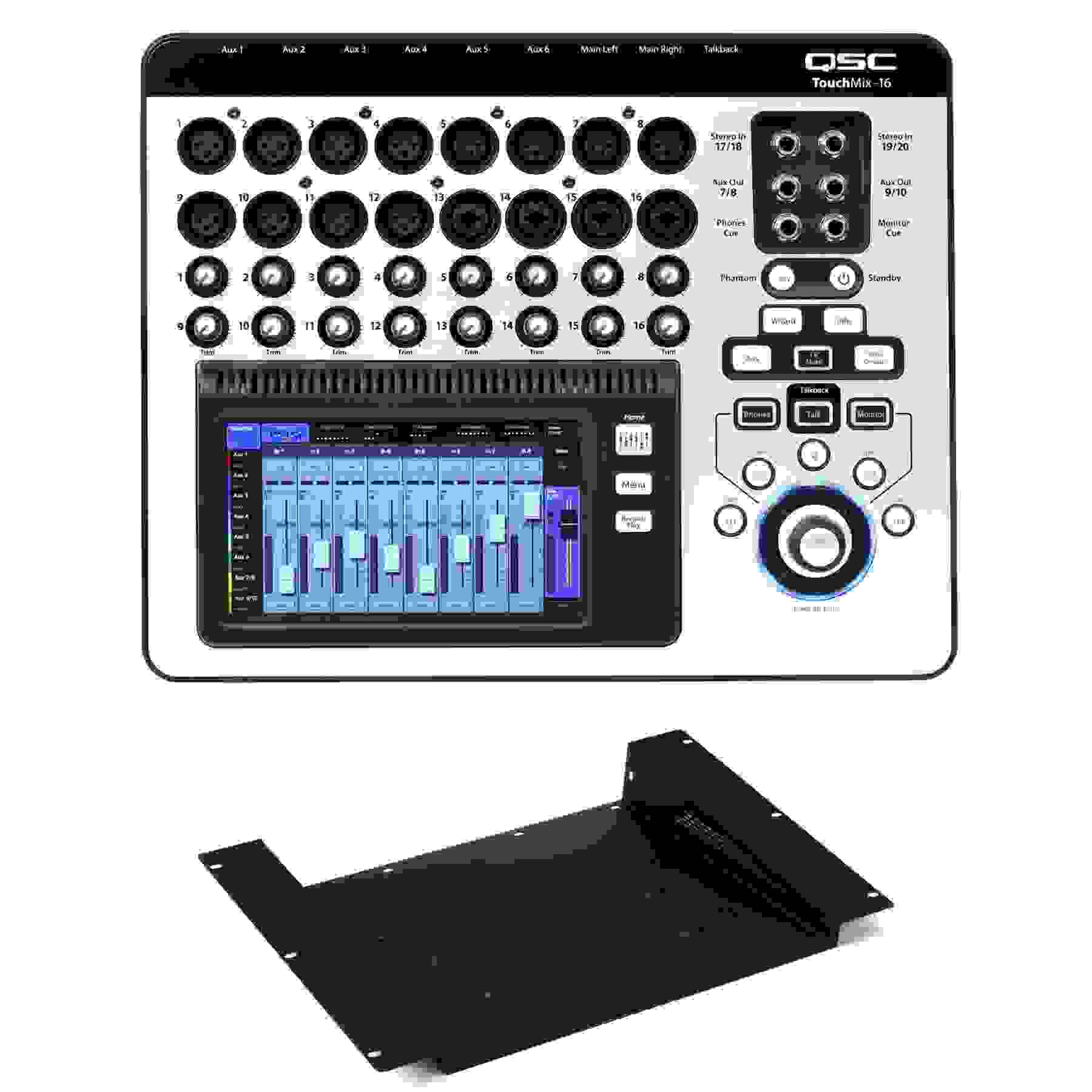 QSC TouchMix-16 22-channel Touchscreen Digital Mixer with Rackmount Kit ...