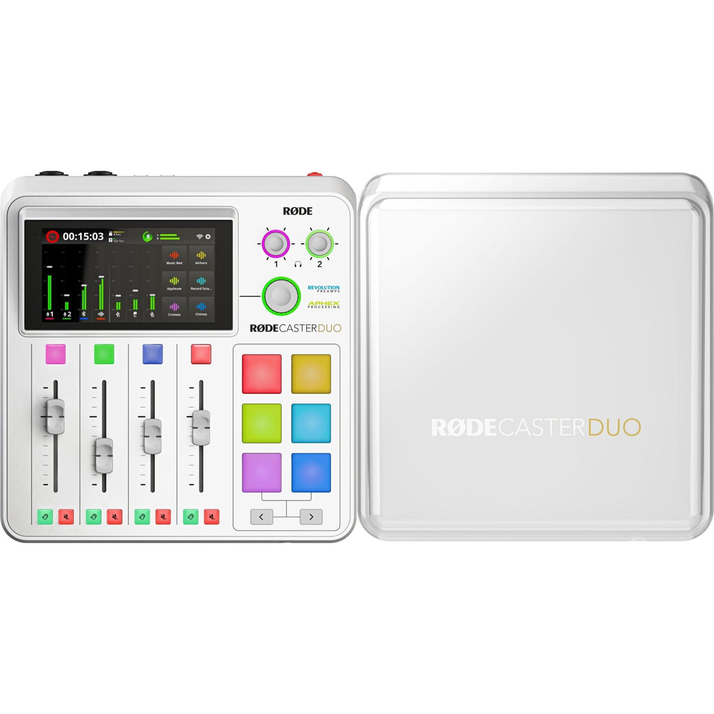 Rode RodeCaster Duo Streaming Mixer with Cover - White | Sweetwater