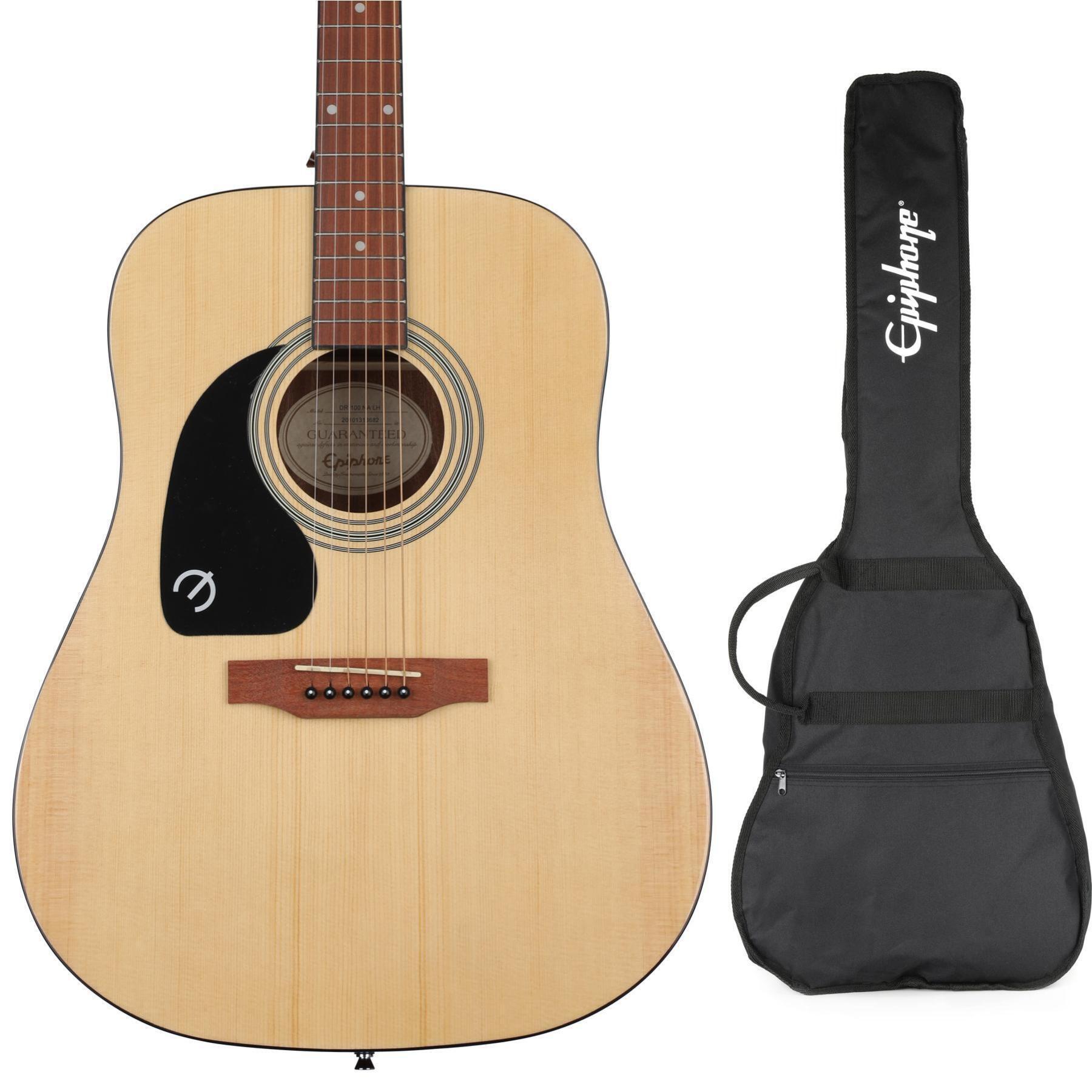 Epiphone DR-100 Dreadnought Acoustic Left-handed with Gig Bag - Natural ...
