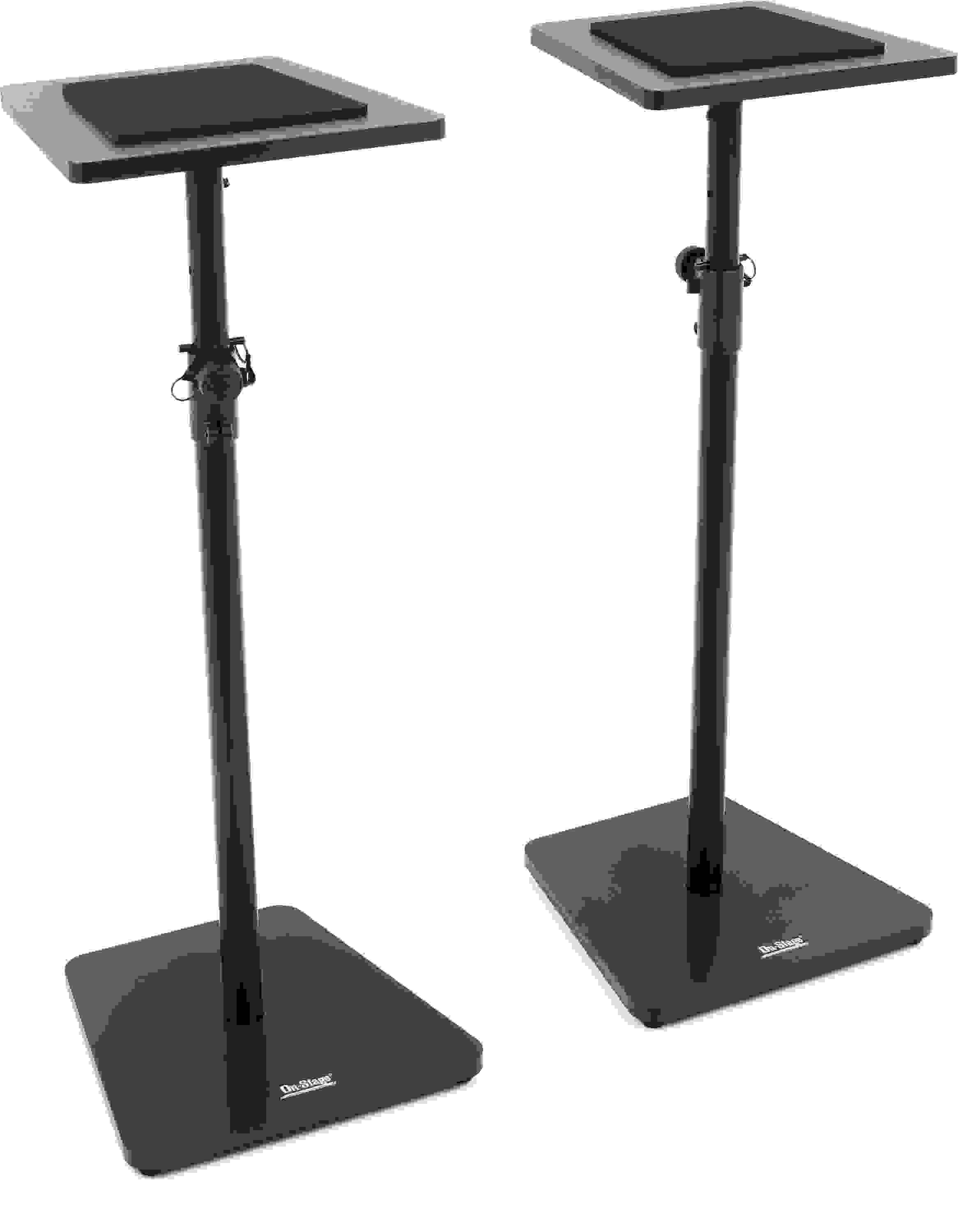 On-Stage SMS7500 Wood Studio Monitor Stands - Black | Sweetwater