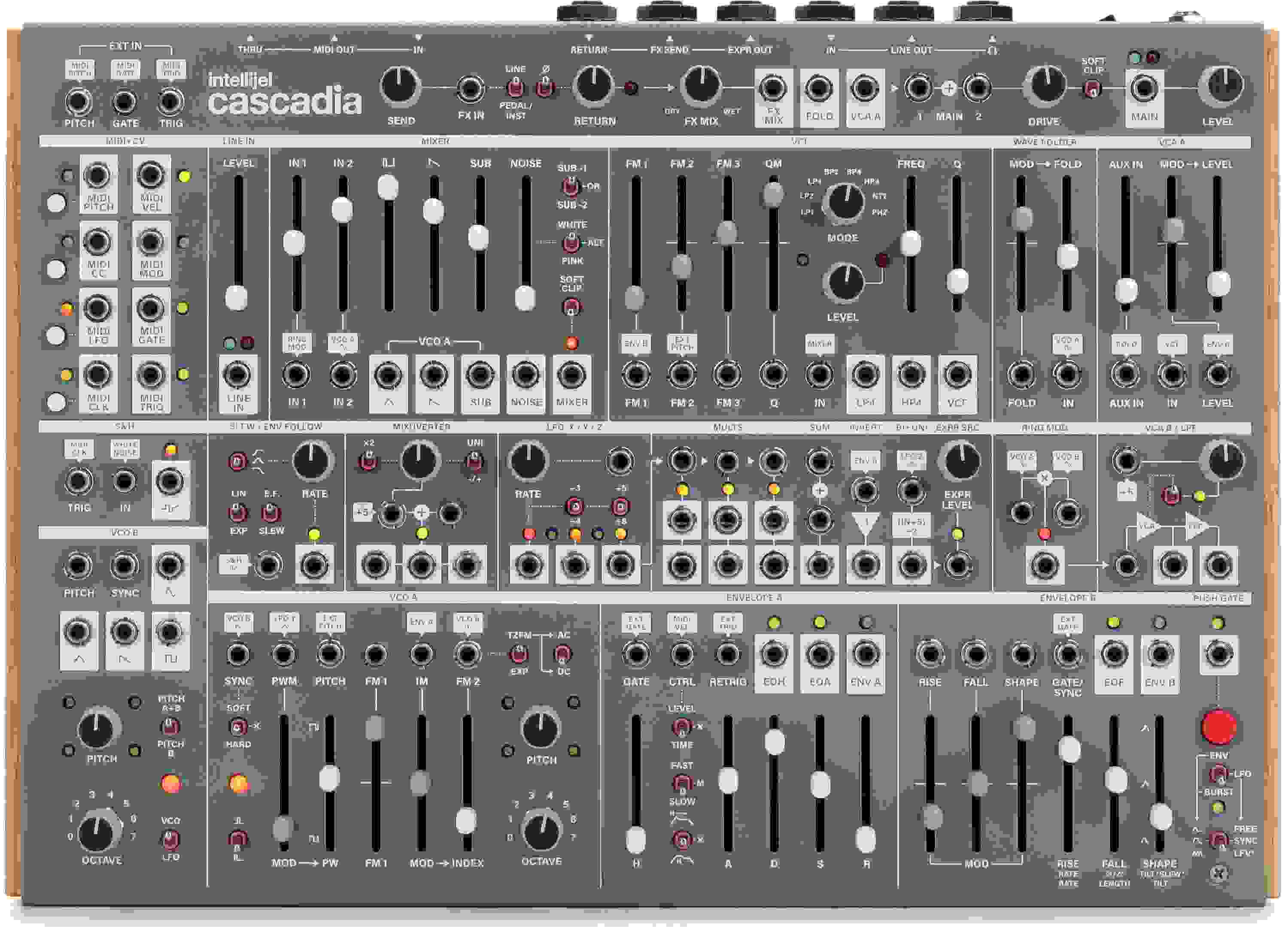 Intellijel Cascadia Monophonic Semi-modular Analog Synthesizer- Dark ...